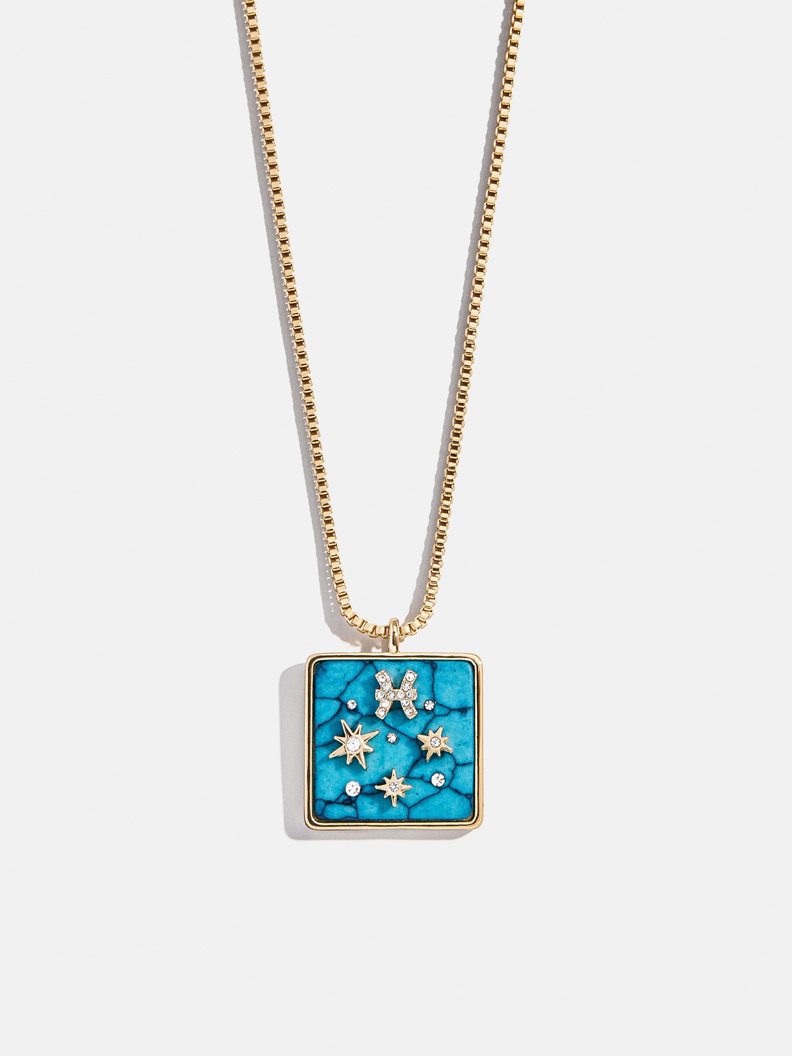 Semi-Precious Zodiac Pendant Necklace - Pisces – Turquoise pendant on a ...