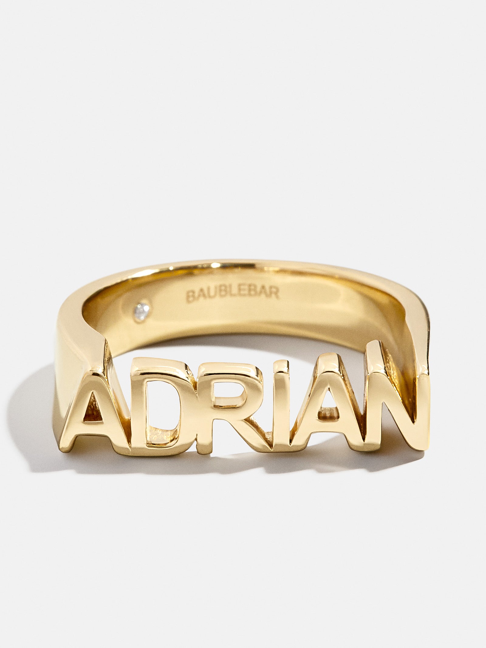 18K Gold Fineline Custom Nameplate Ring - Gold – 20% OFF ONE WEEK ONLY ...