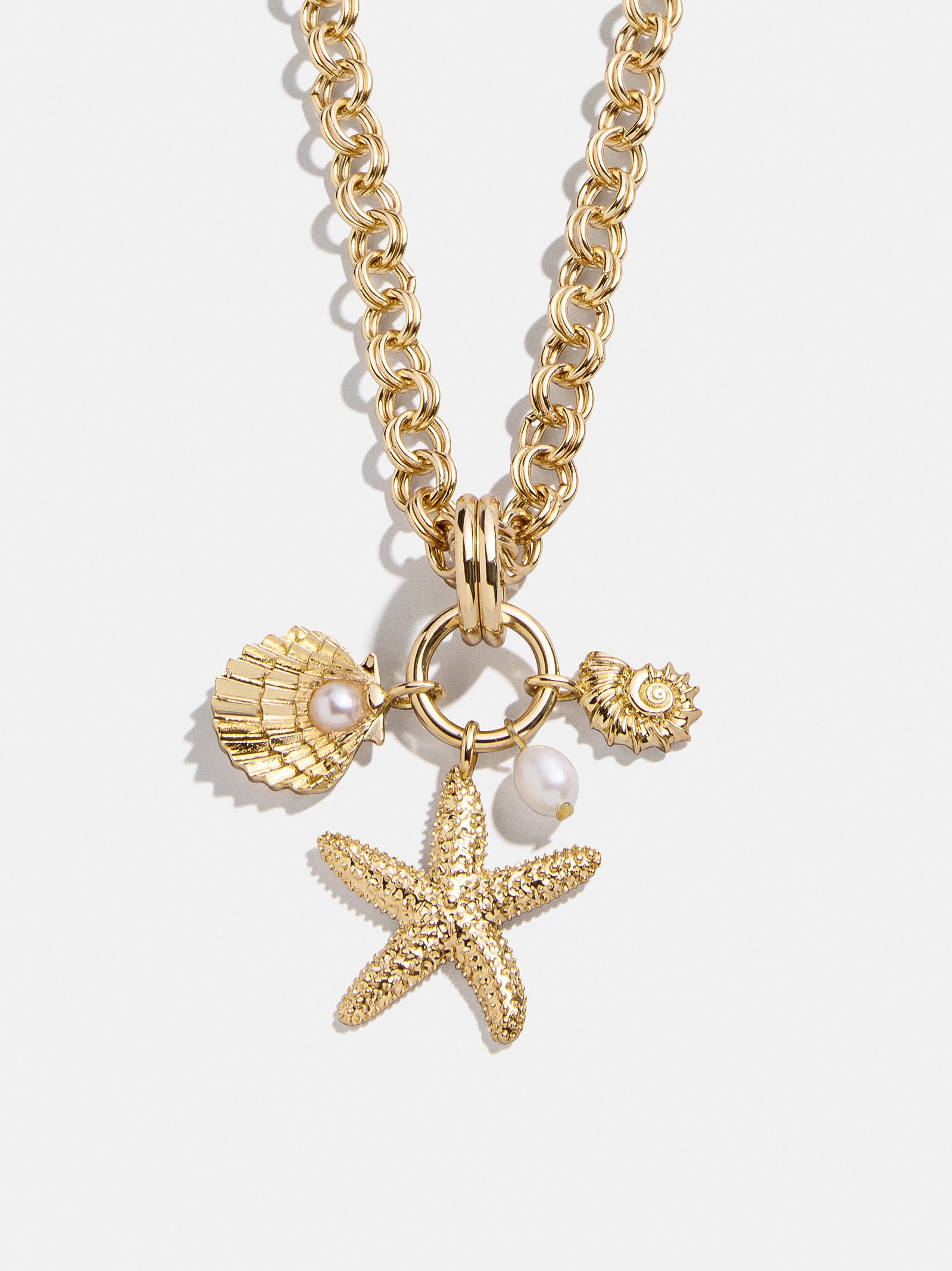 Isla Charm Necklace - Gold/Pearl – Seashell necklace – BaubleBar