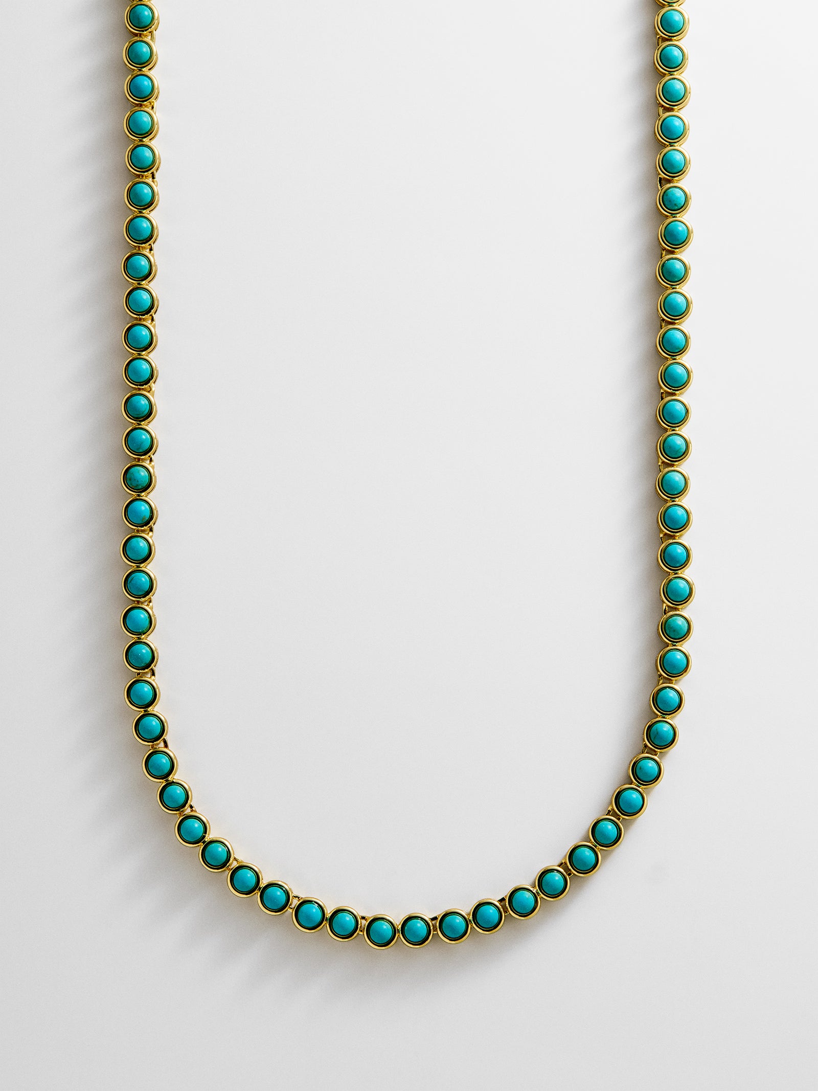 Nina Semi-Precious Necklace - Gold/Turquoise – Turquoise stones on a ...