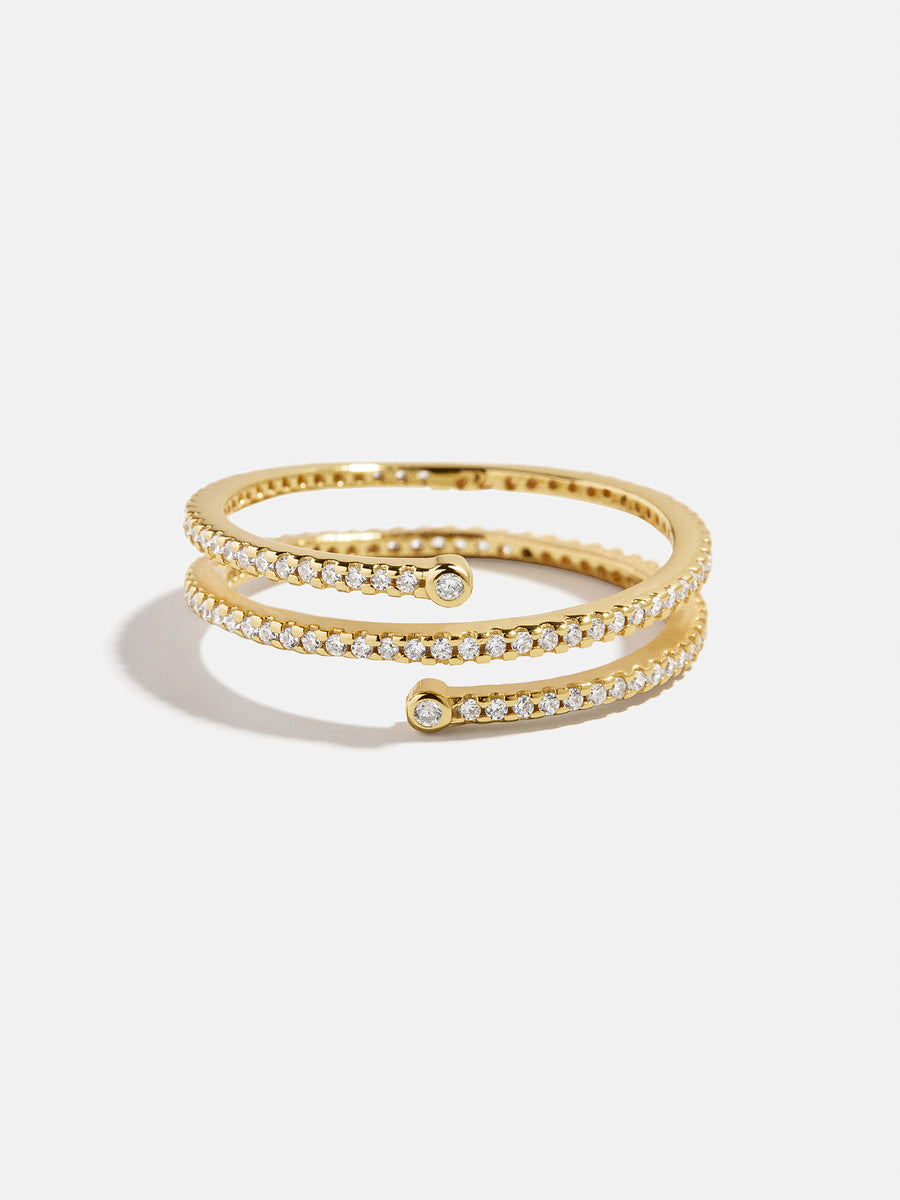 Miranda 18K Gold Wrap Ring - Gold/Pavé – Crystal ring – BaubleBar