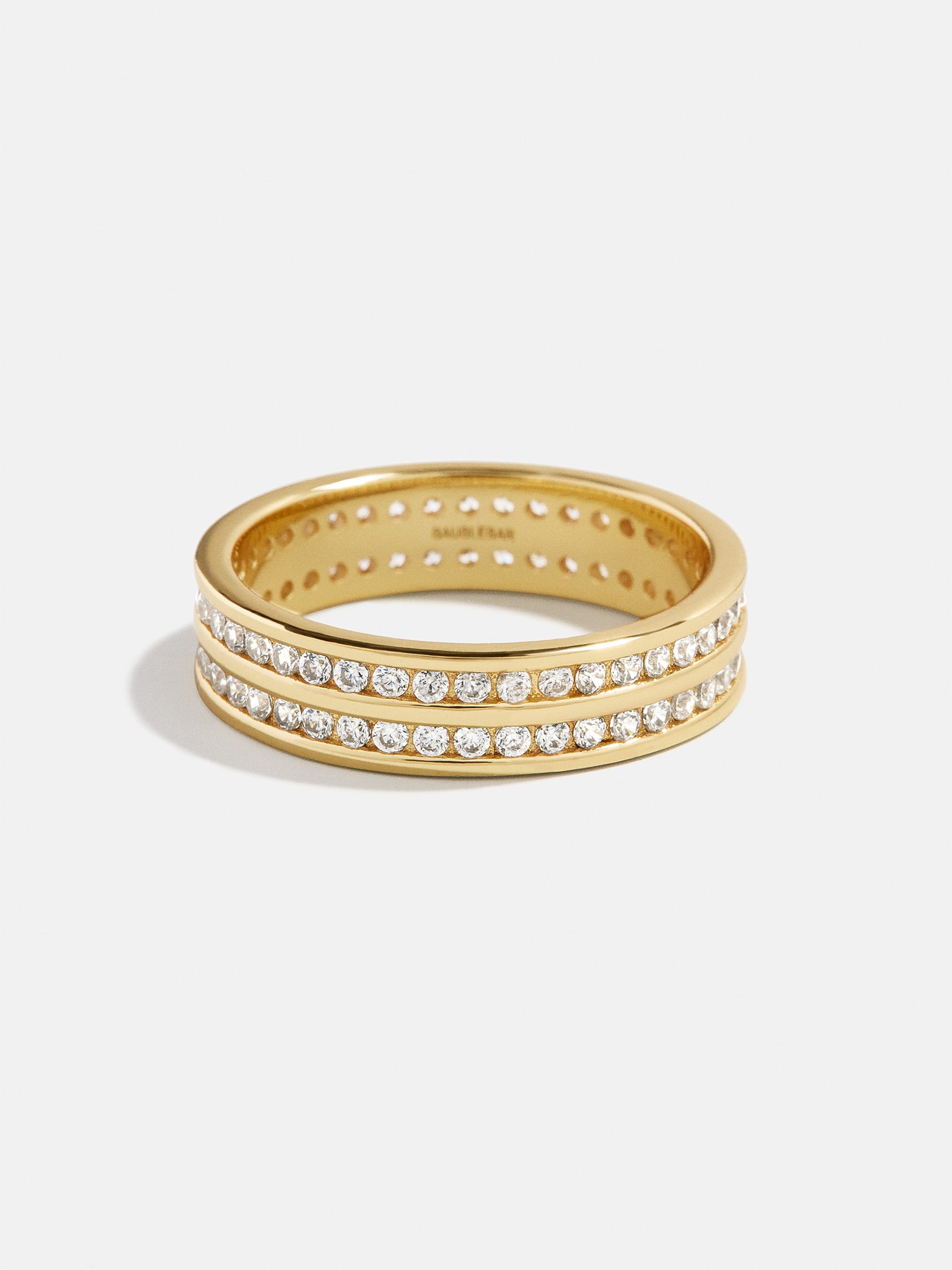 Carly 18K Gold Ring - Gold/Pavé – Crystal ring – BaubleBar