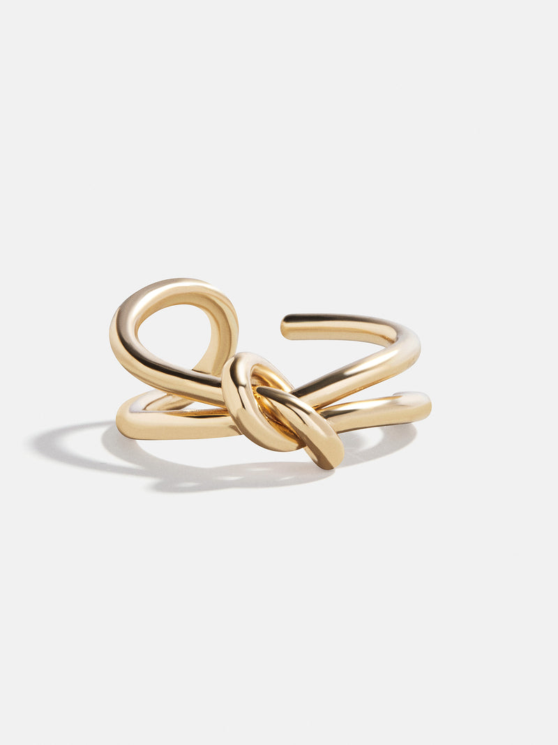 Gold Ties Ring - Gold – Gold stacking ring – BaubleBar