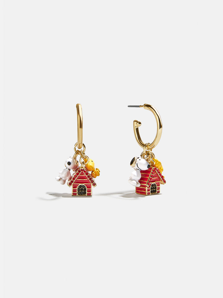 Peanuts Snoopy & Woodstock Charm Earrings - Snoopy & Woodstock – Gold ...