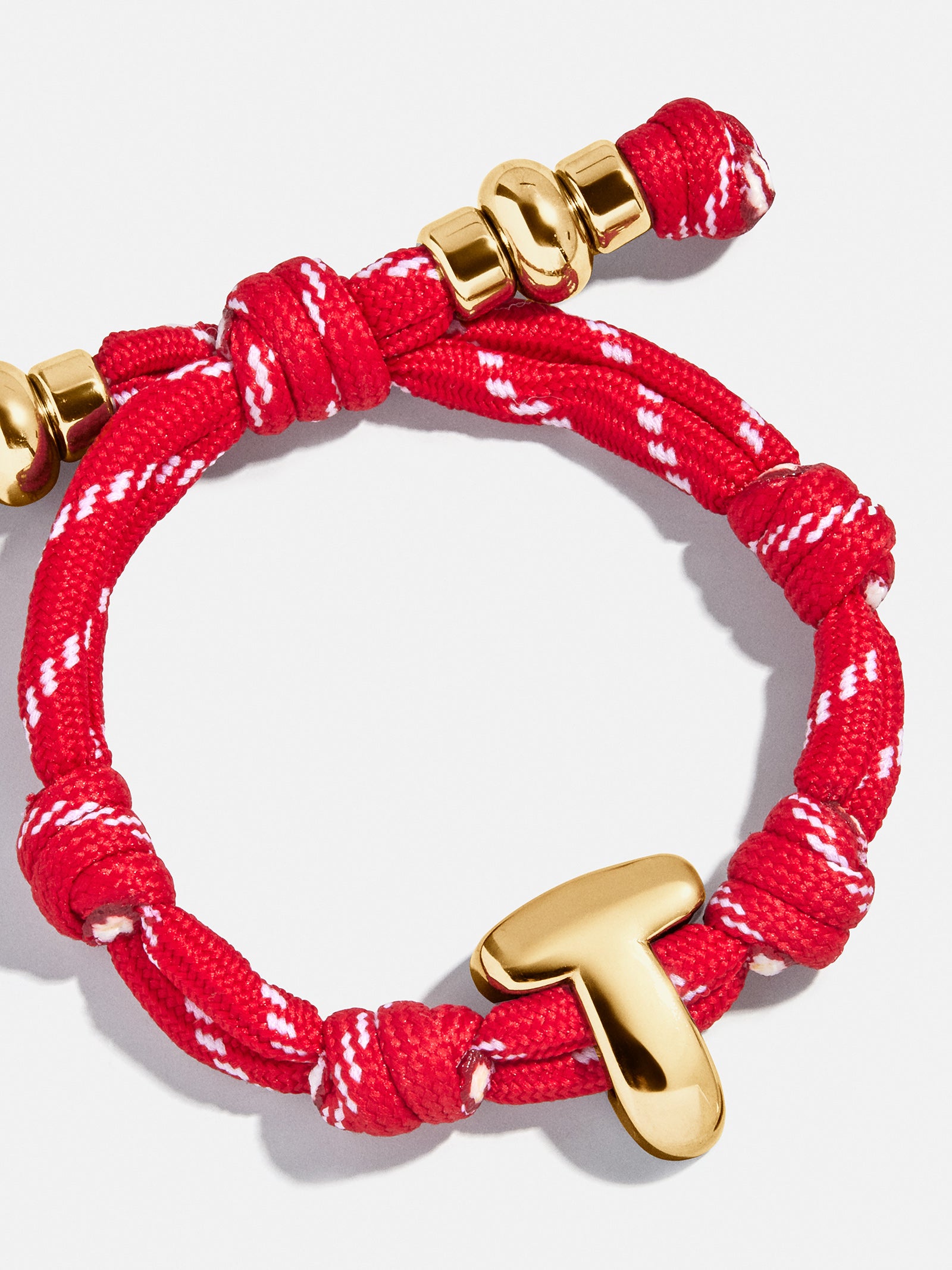 Knotty Initial Custom Bracelet - Cherry Red Single Letter – Initial ...
