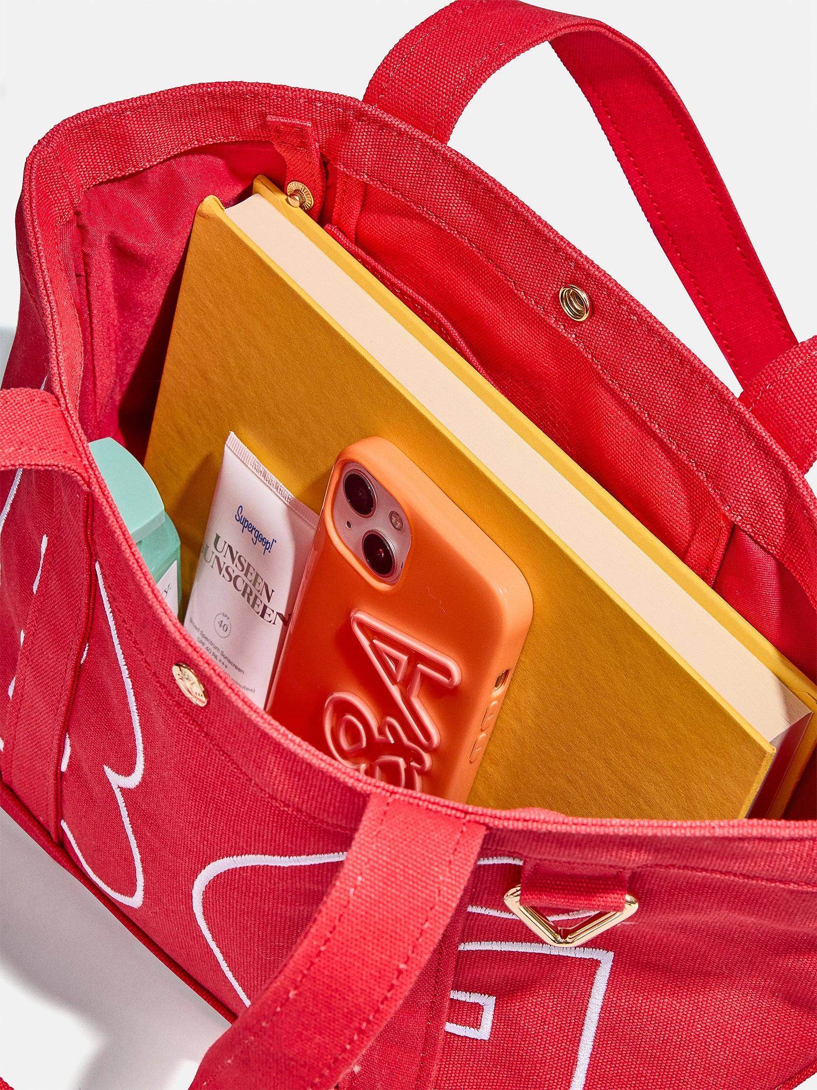 Custom Alpha Tote - Cherry Red – Personalized canvas tote bag with ...