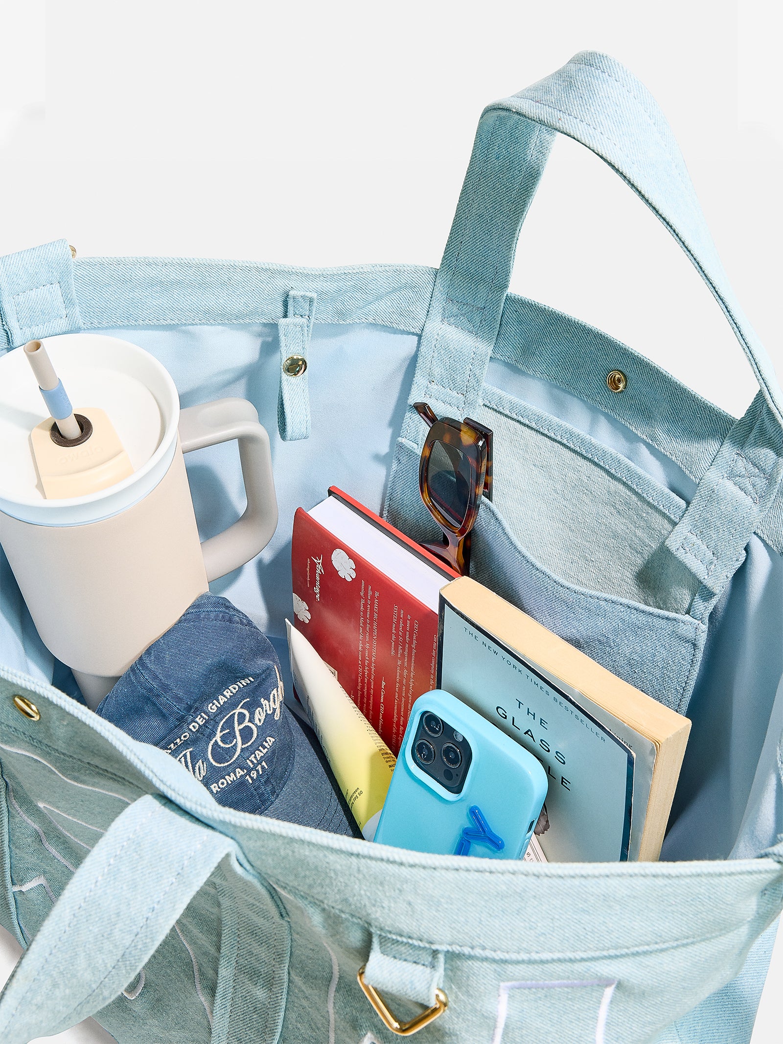 Custom Alpha Tote - Blue Denim – Personalized canvas tote bag with ...