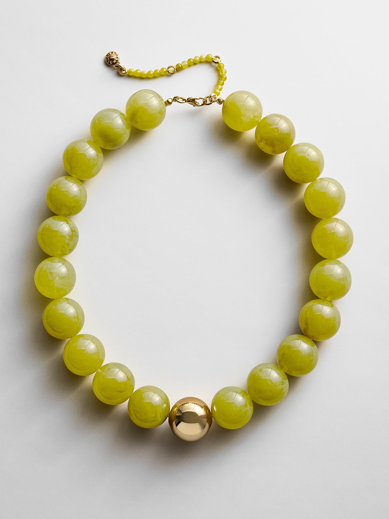 Jane Beaded Necklace - Olive Jade – Chunky statement necklace – BaubleBar