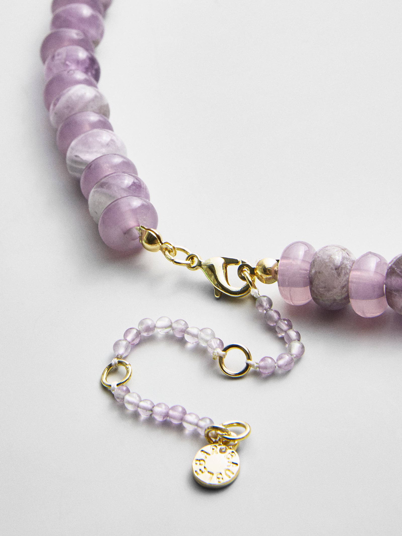 Joyce Semi-Precious Beaded Necklace - Light Amethyst – Beaded necklace ...