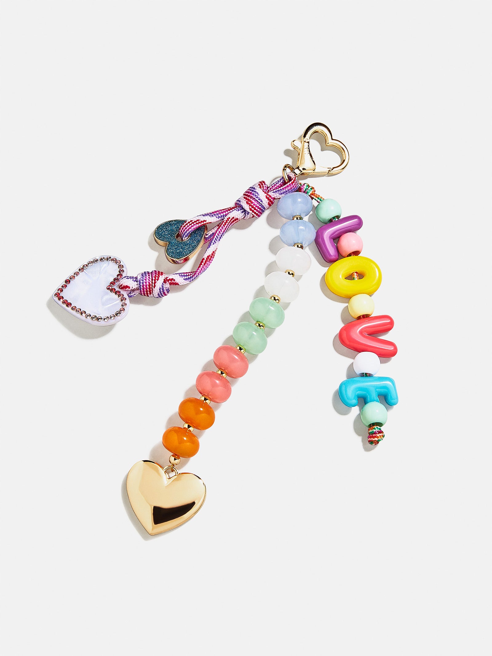 Tug on my Heartstrings Kids' Bag Charm - Multi – Heart keychain – BaubleBar