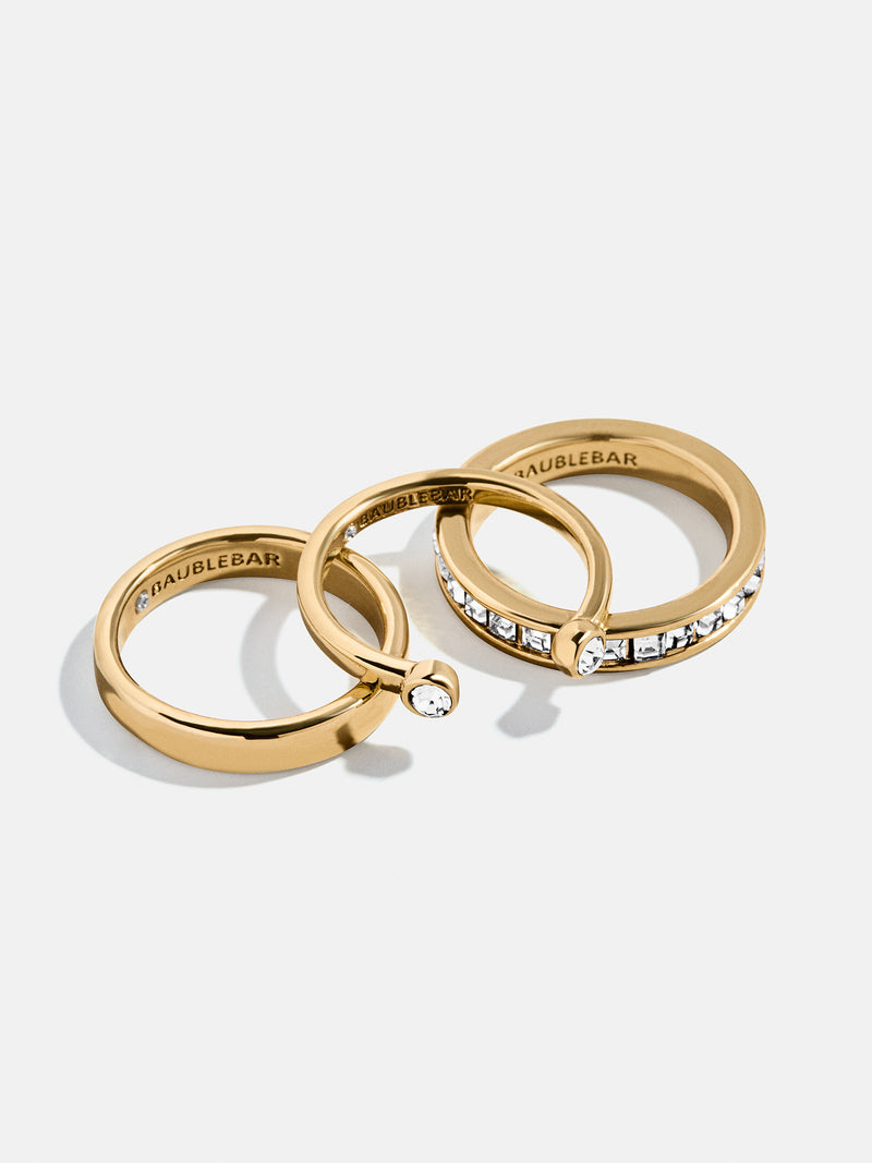 Vera Waterproof Ring Set - Vera Waterproof Ring Set – Set of three gold ...