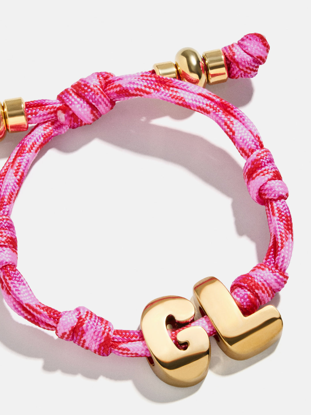 Knotty Initial Custom Bracelet - Fuchsia Double Letters – BaubleBar
