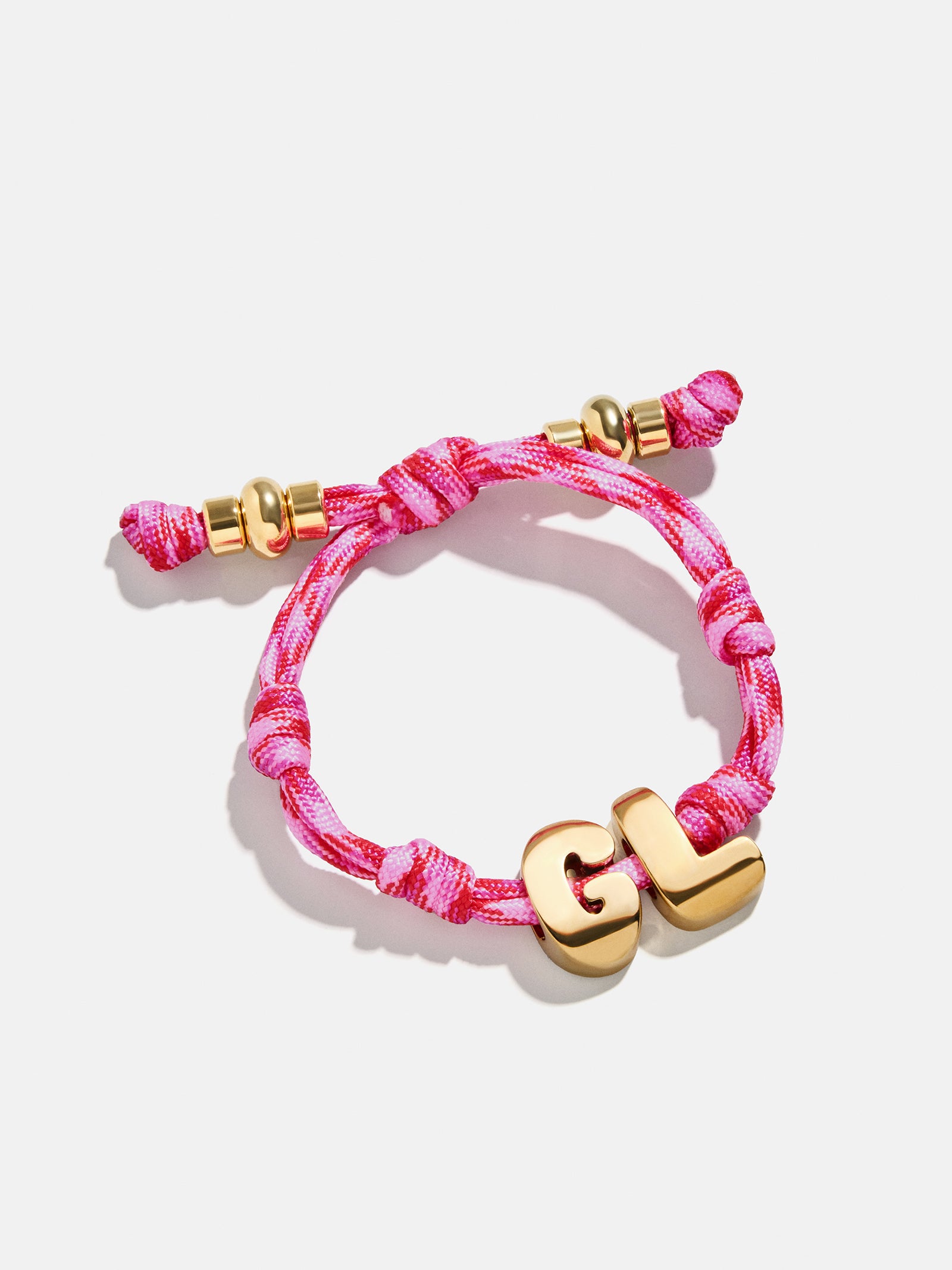 Knotty Initial Custom Bracelet - Fuchsia Double Letters – BaubleBar