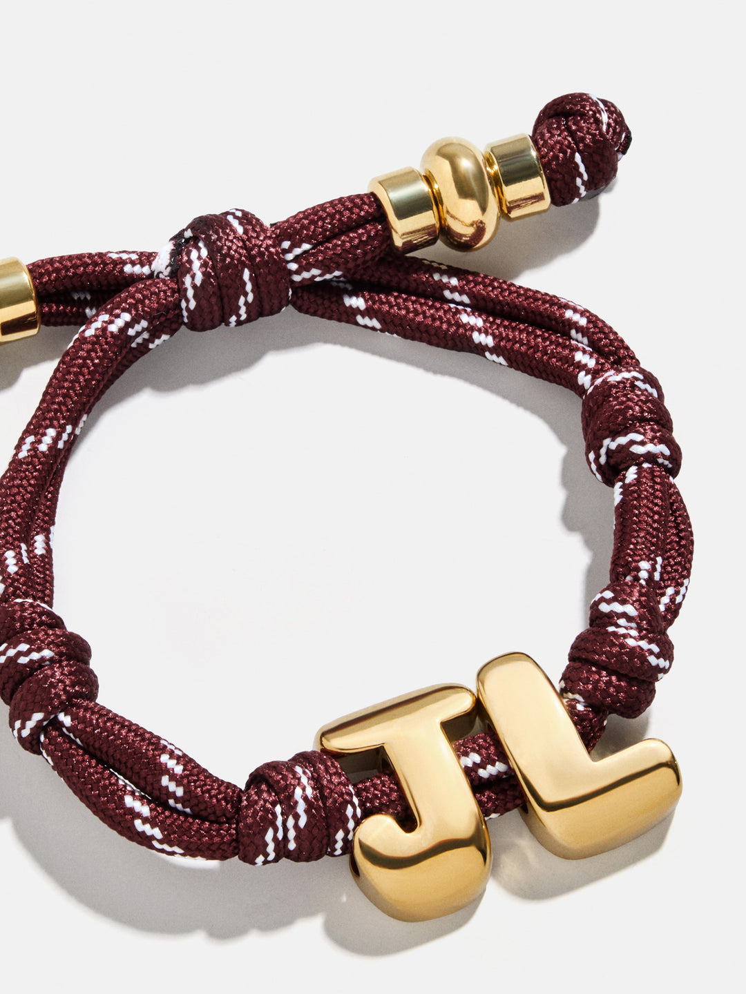 Knotty Initial Custom Bracelet - Maroon Double Letters – BaubleBar