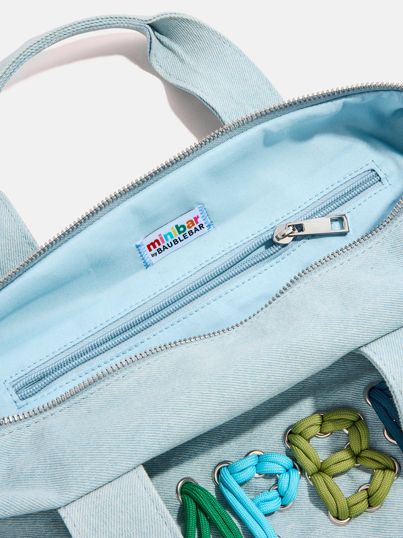 Thready to Go Kids’ Custom Duffle - Light Denim/Multi – Personalized ...