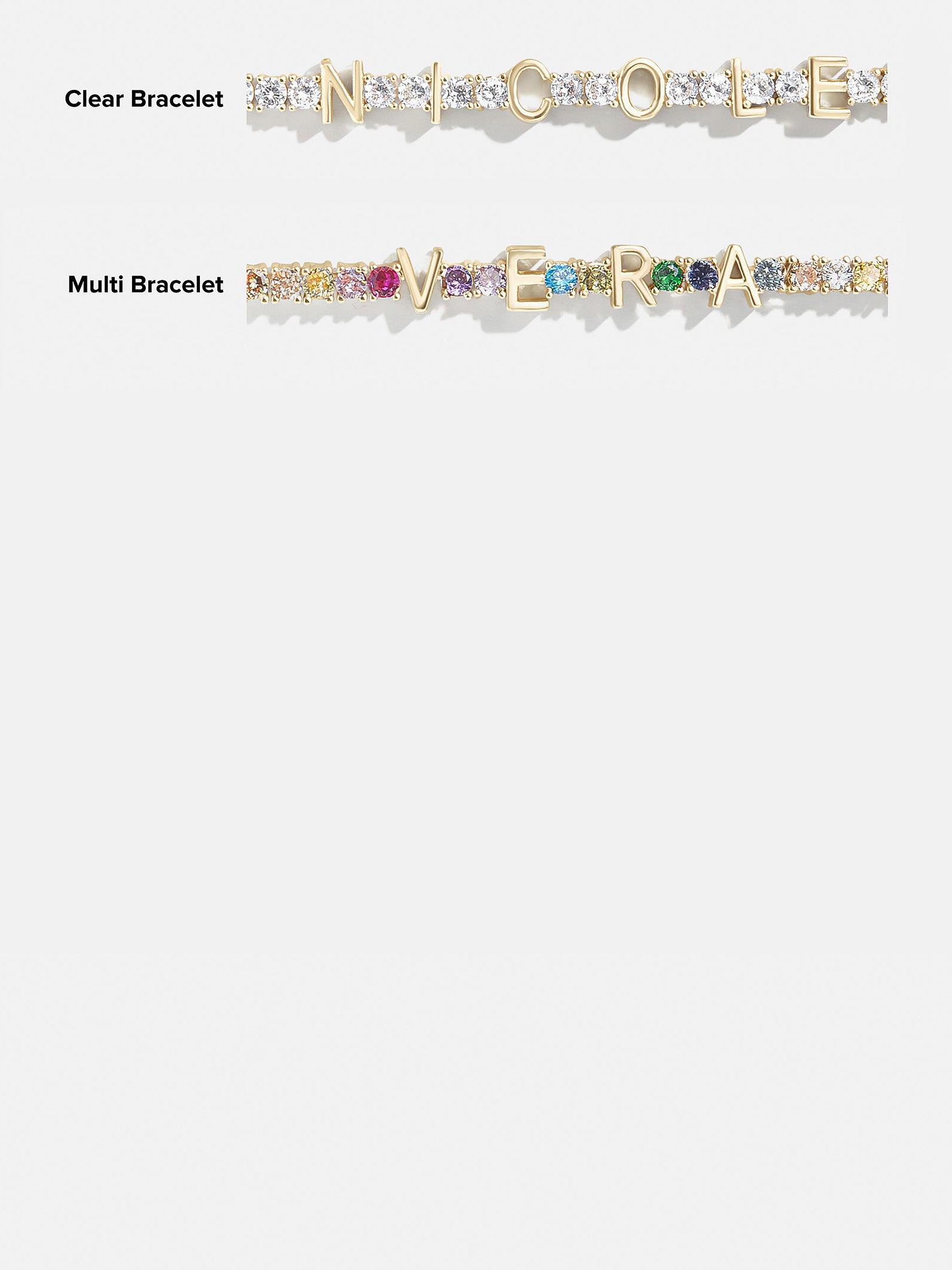 Custom Tennis Bracelet - Clear/Gold – Customizable bracelet - available ...