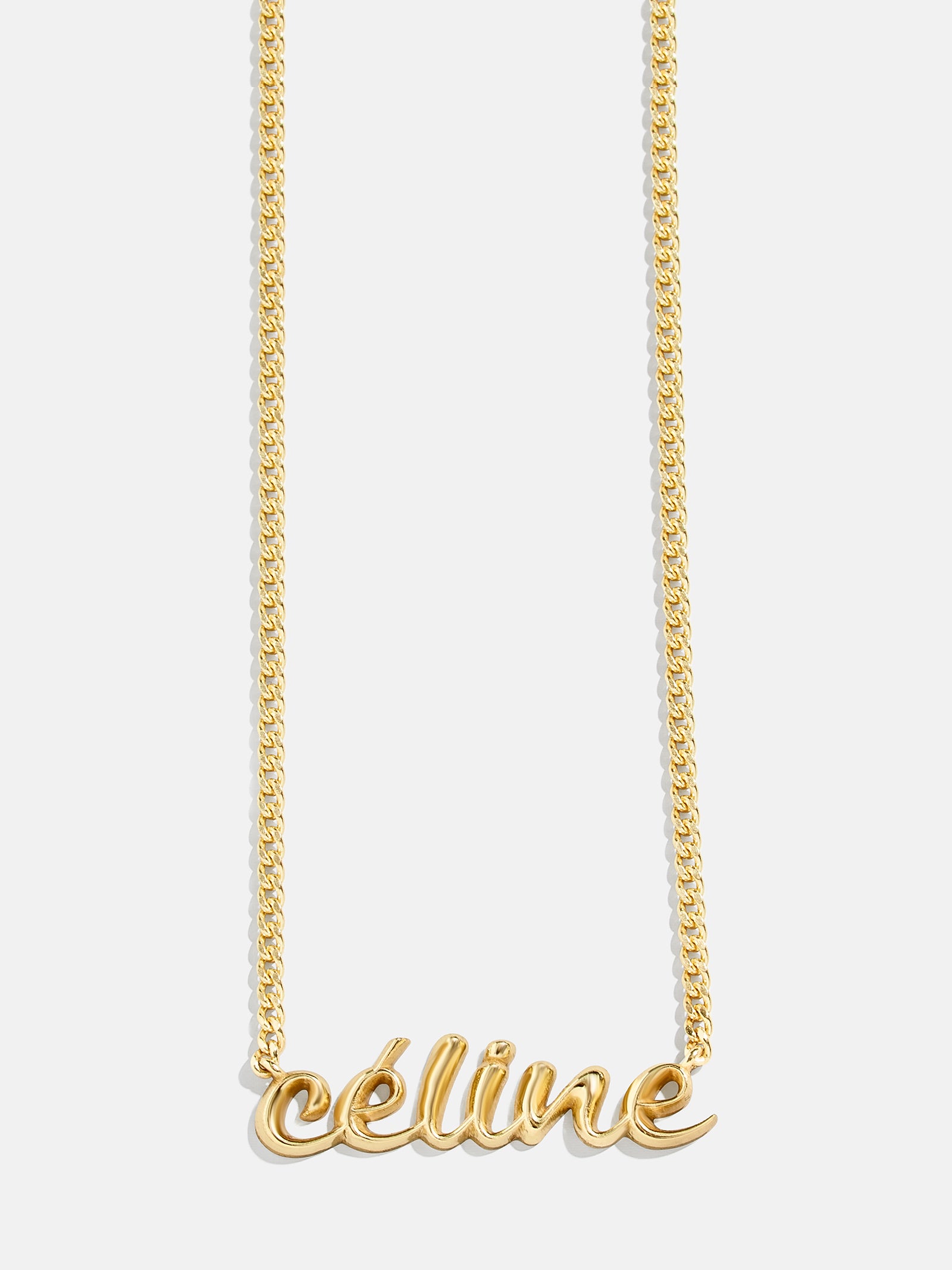 18K Gold Curb Chain Custom Nameplate Necklace - Gold – All New For You ...