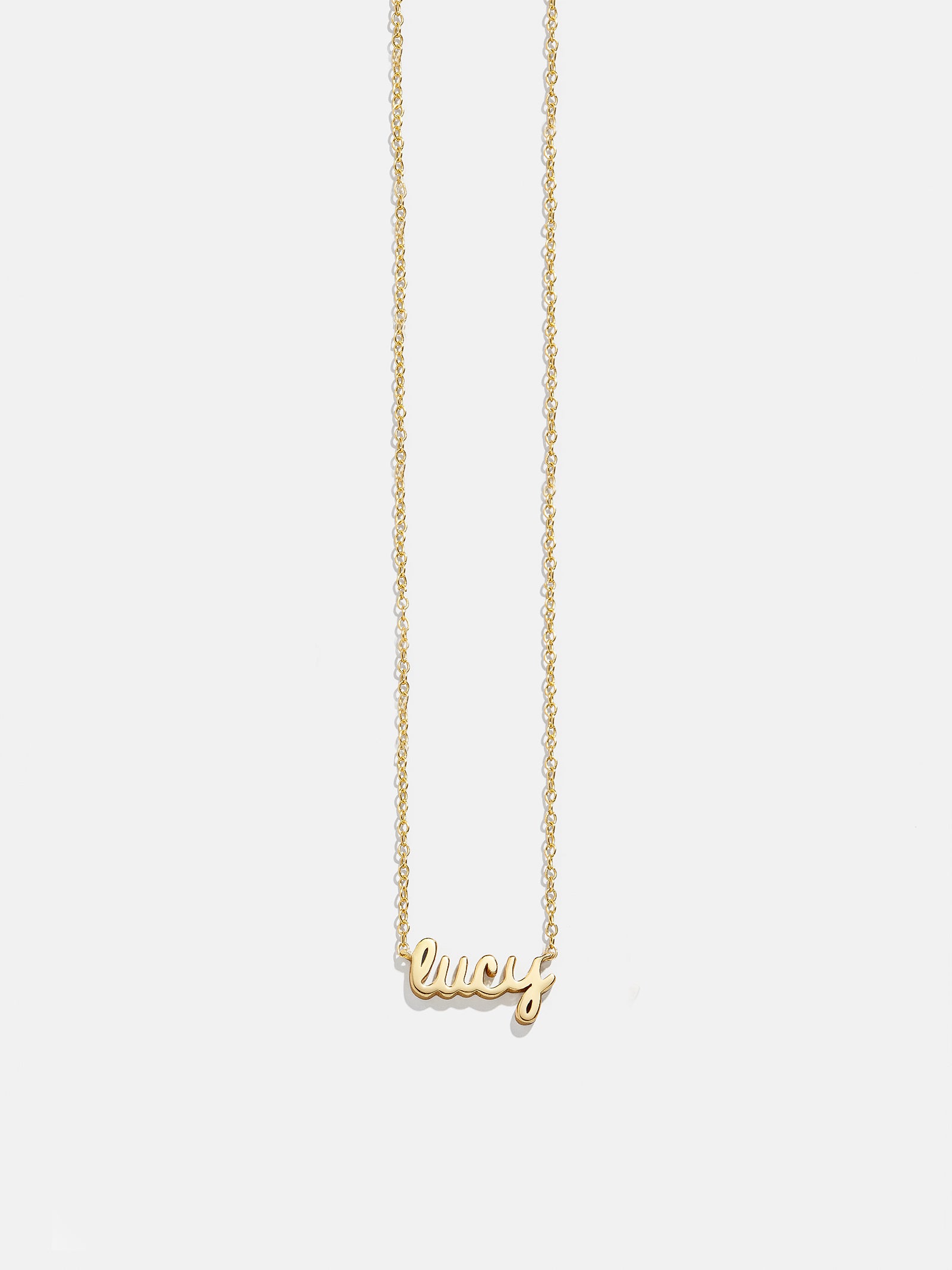 18K Gold Custom Nameplate Necklace - Mini Script – Cubic zirconia, 18K ...