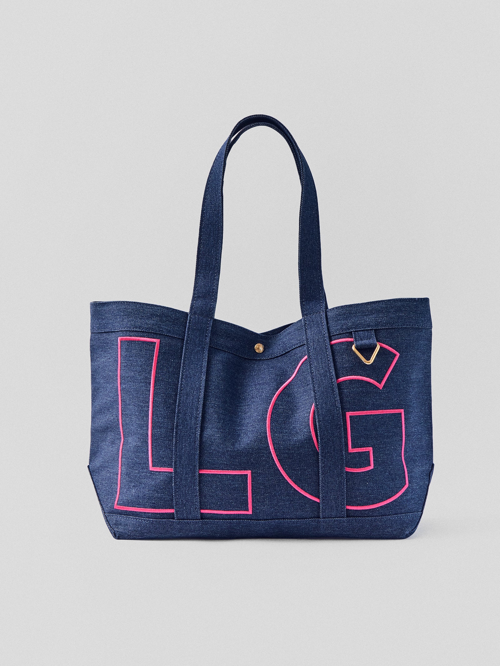 Solid Custom Alpha Tote - Dark Denim – Personalized canvas tote bag ...