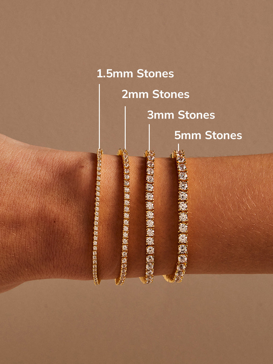 Billie 18K Gold Tennis Bracelet - 18K Gold Plated Sterling Silver ...