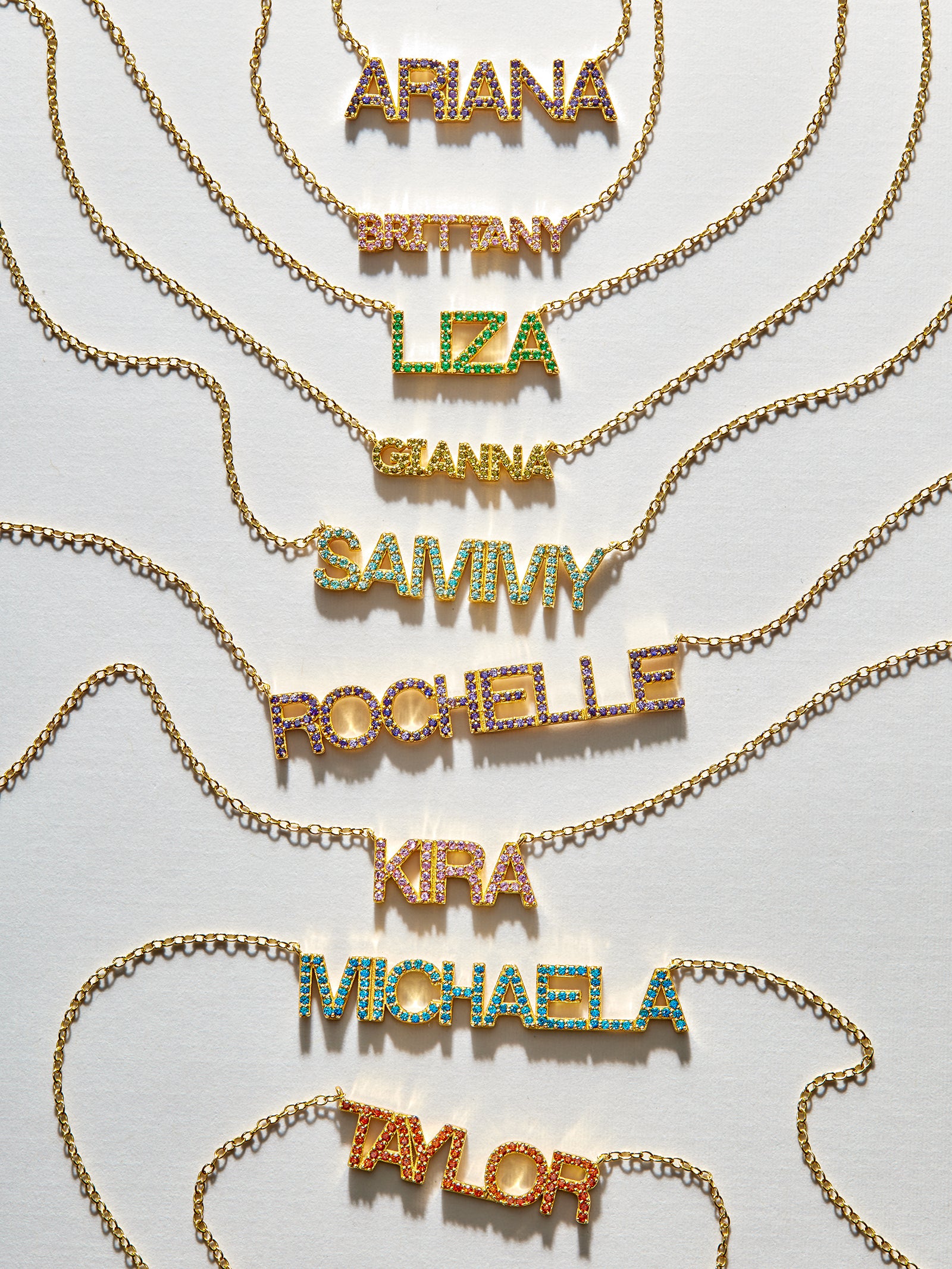 14K Gold Birthstone Custom Nameplate Necklace - Rose – 14K gold ...