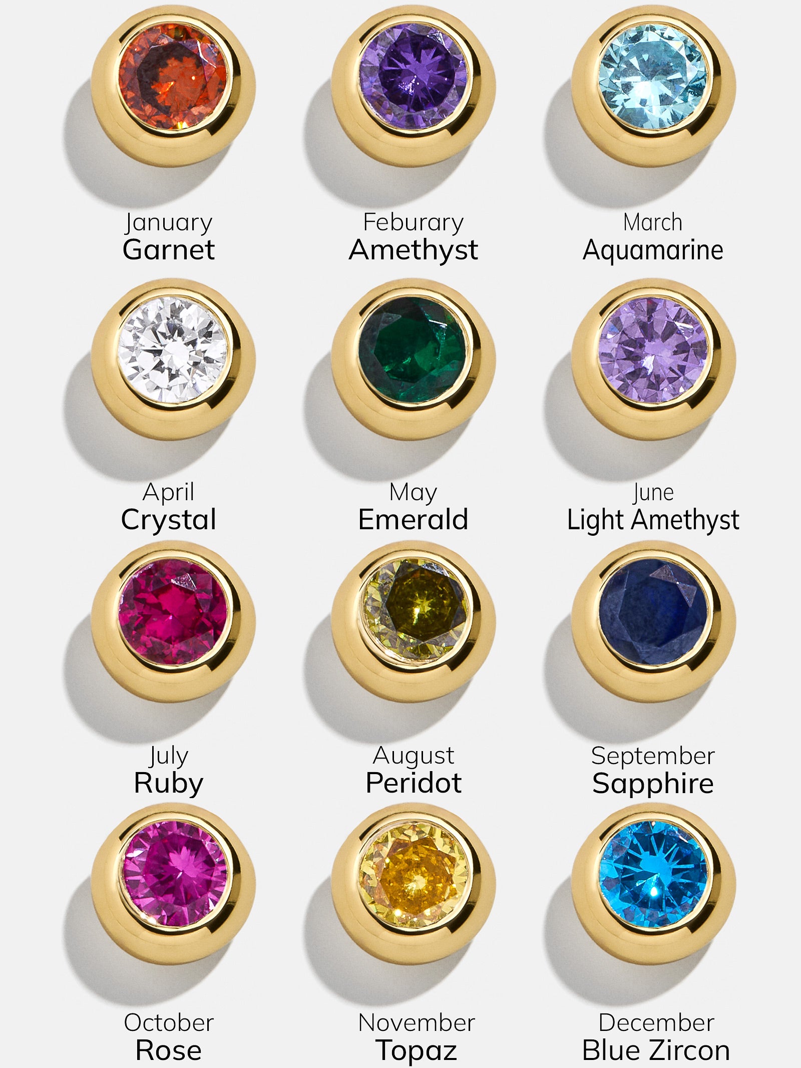 14K Gold Birthstone Charm Necklace - Gold – 14K gold plated sterling ...