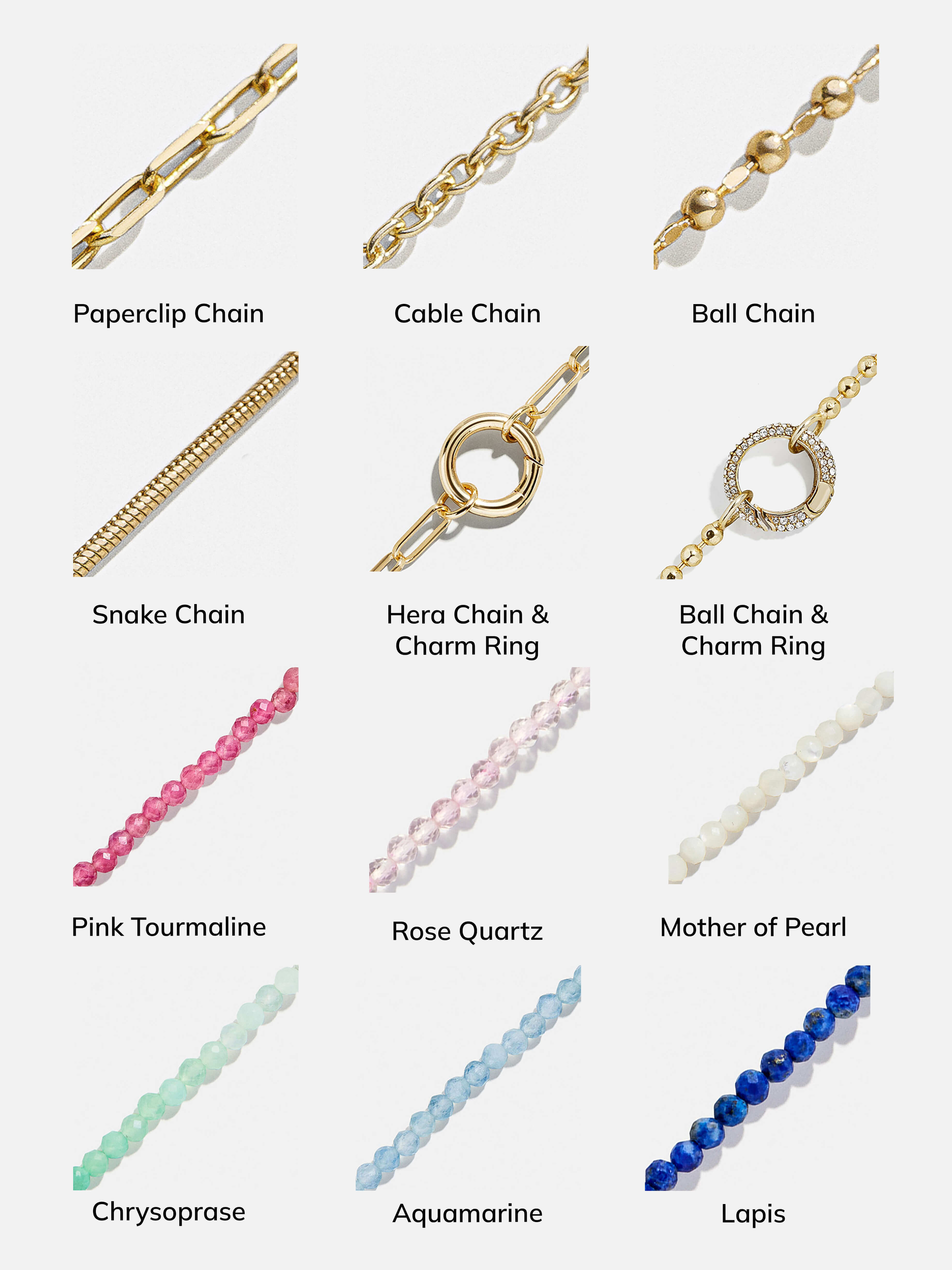 Cluster Charm Necklace Base - Cable Chain – Get Gifting Early: 20% Off ...