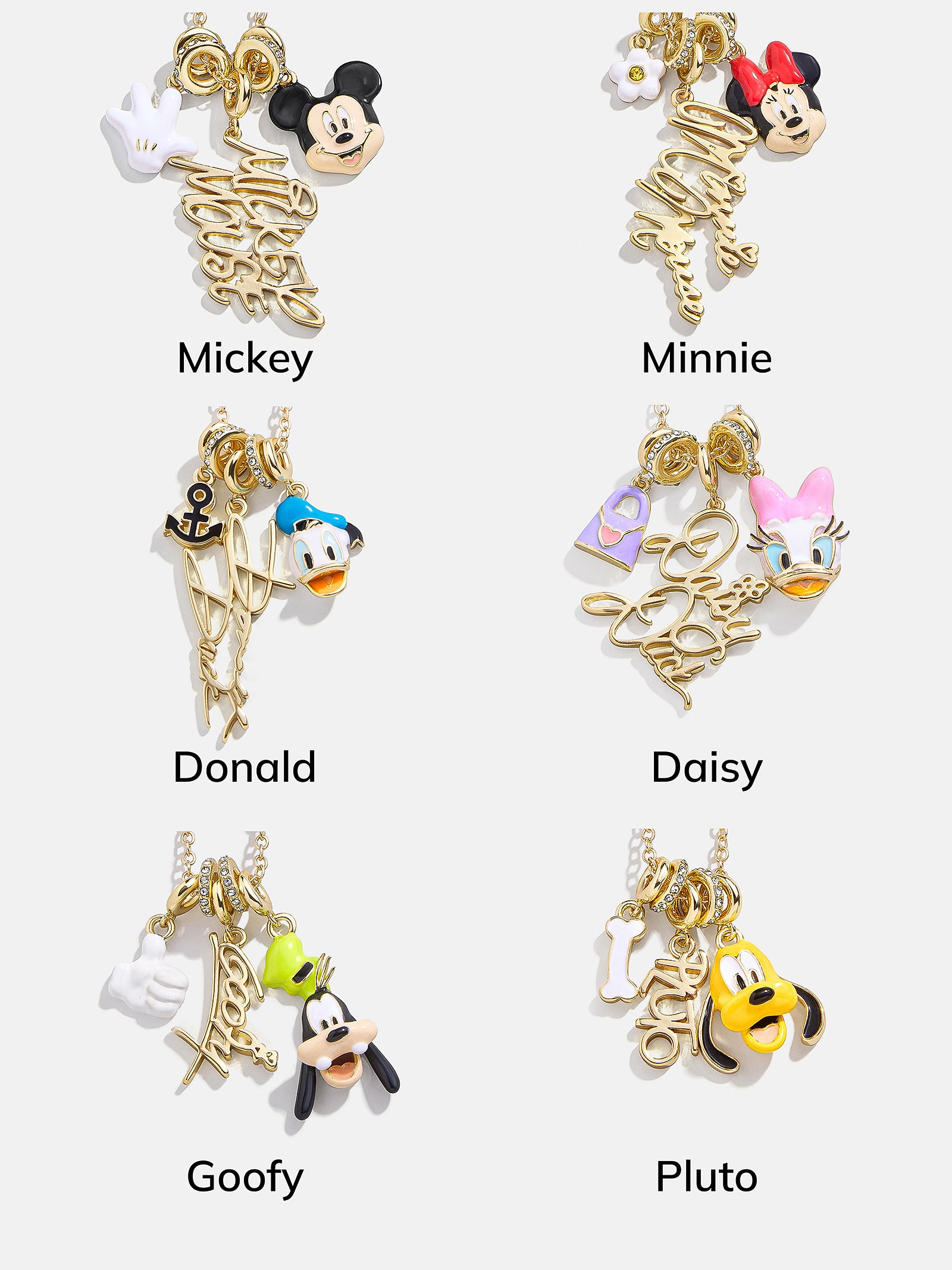 Disney Mickey Mouse Cluster Charm Necklace - Mickey Mouse – Gold chain ...