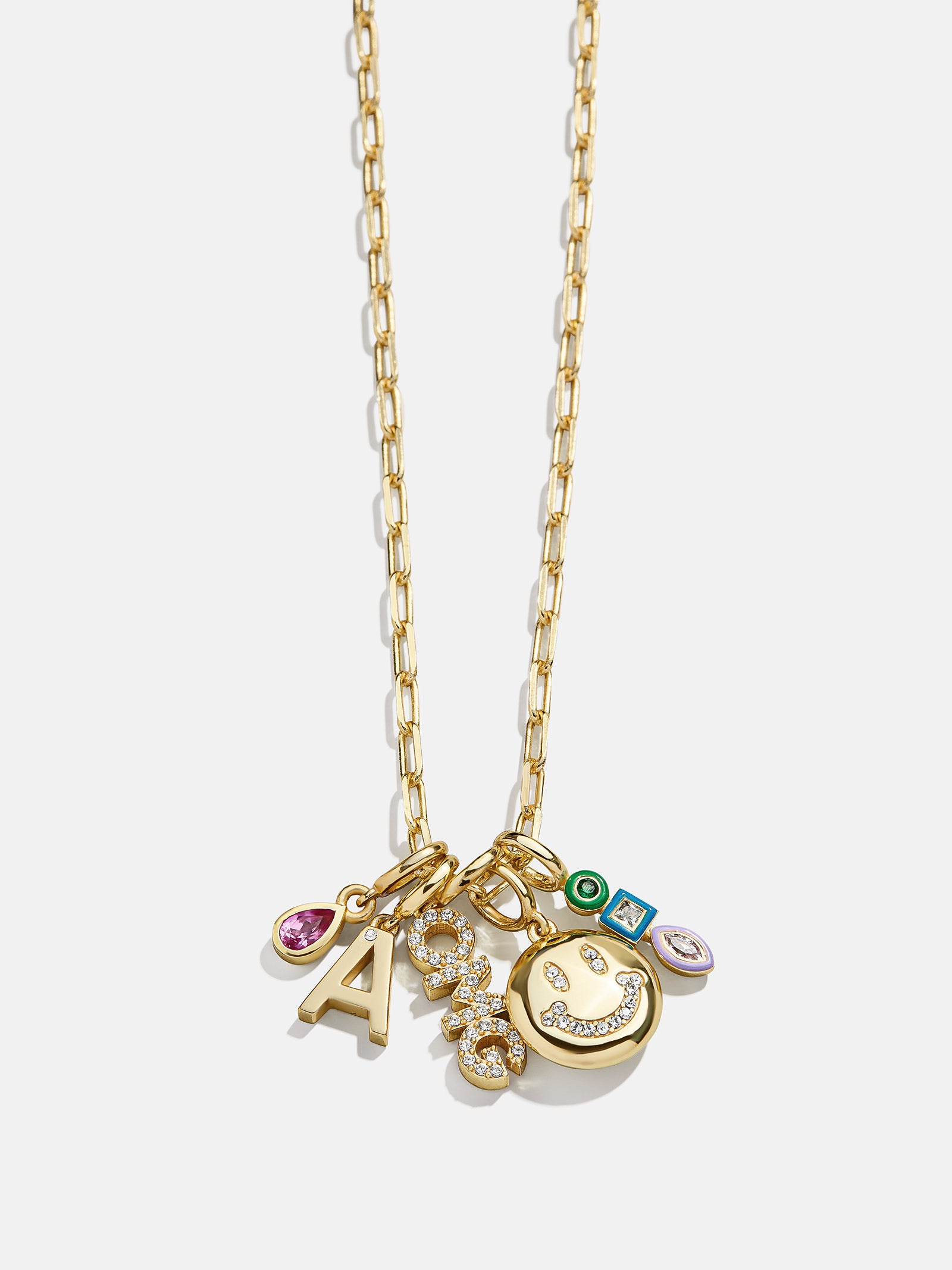 Smiles Cluster Charm - Gold – Create your own cluster charm necklace ...