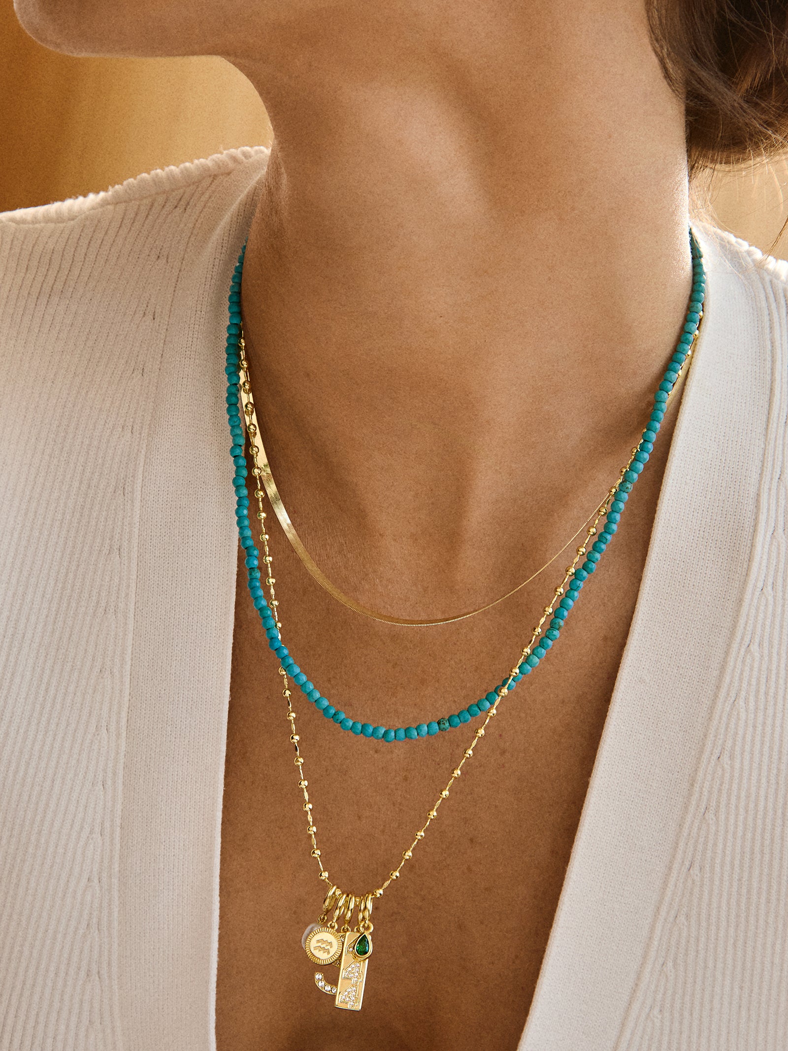 Cluster Charm Necklace Chain - Gold Ball Chain – Enjoy 20% Off: Big ...