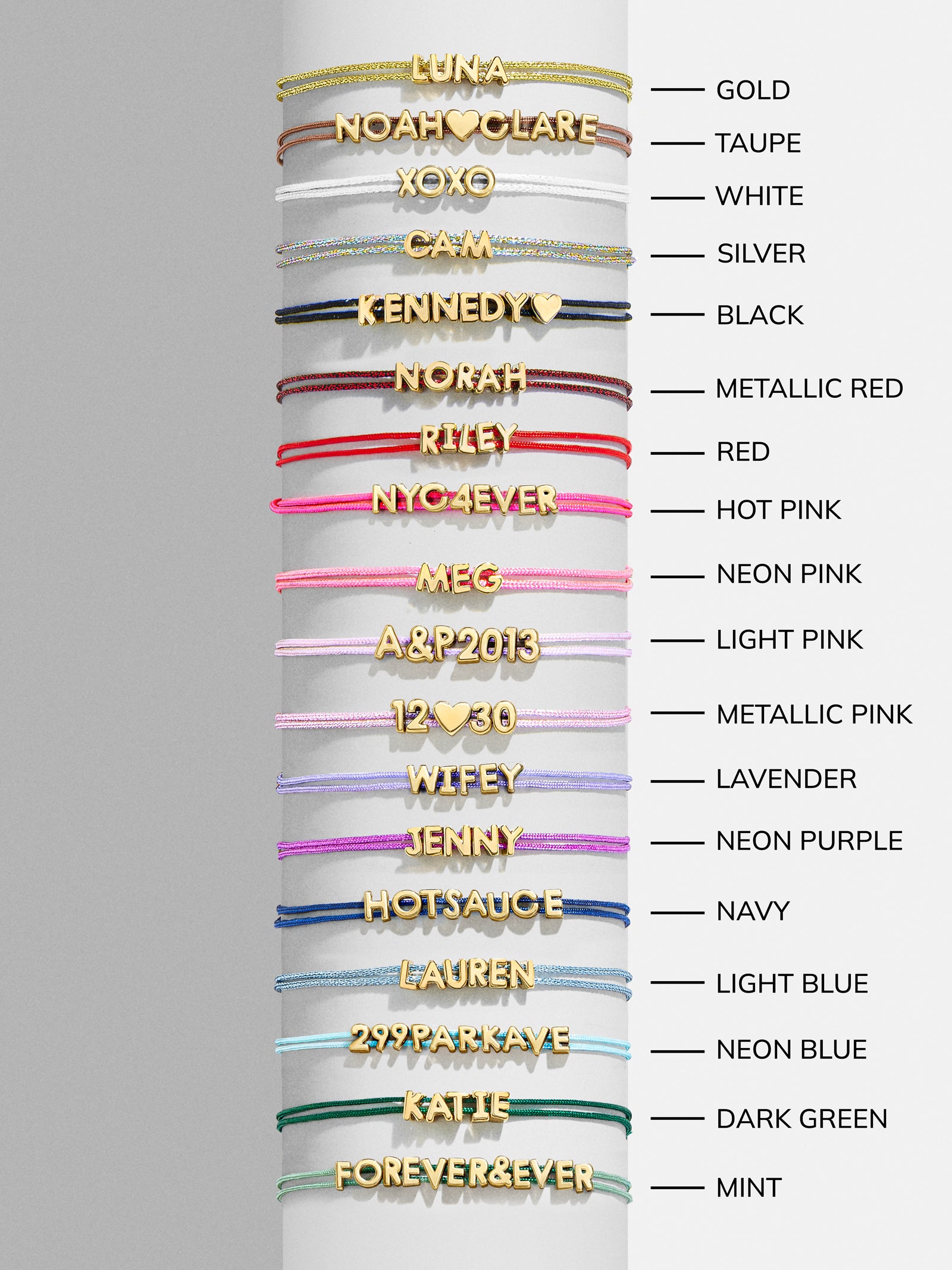 Custom Cord Bracelet - Silver – Customizable bracelet – BaubleBar