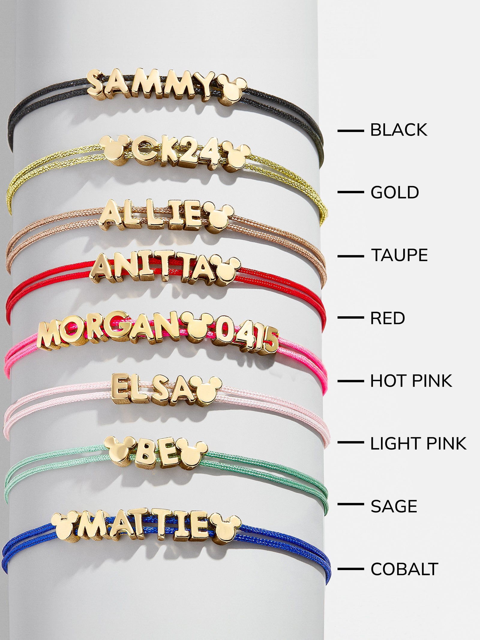 Disney Mickey Mouse Custom Cord Bracelet - Sage – Disney customizable ...