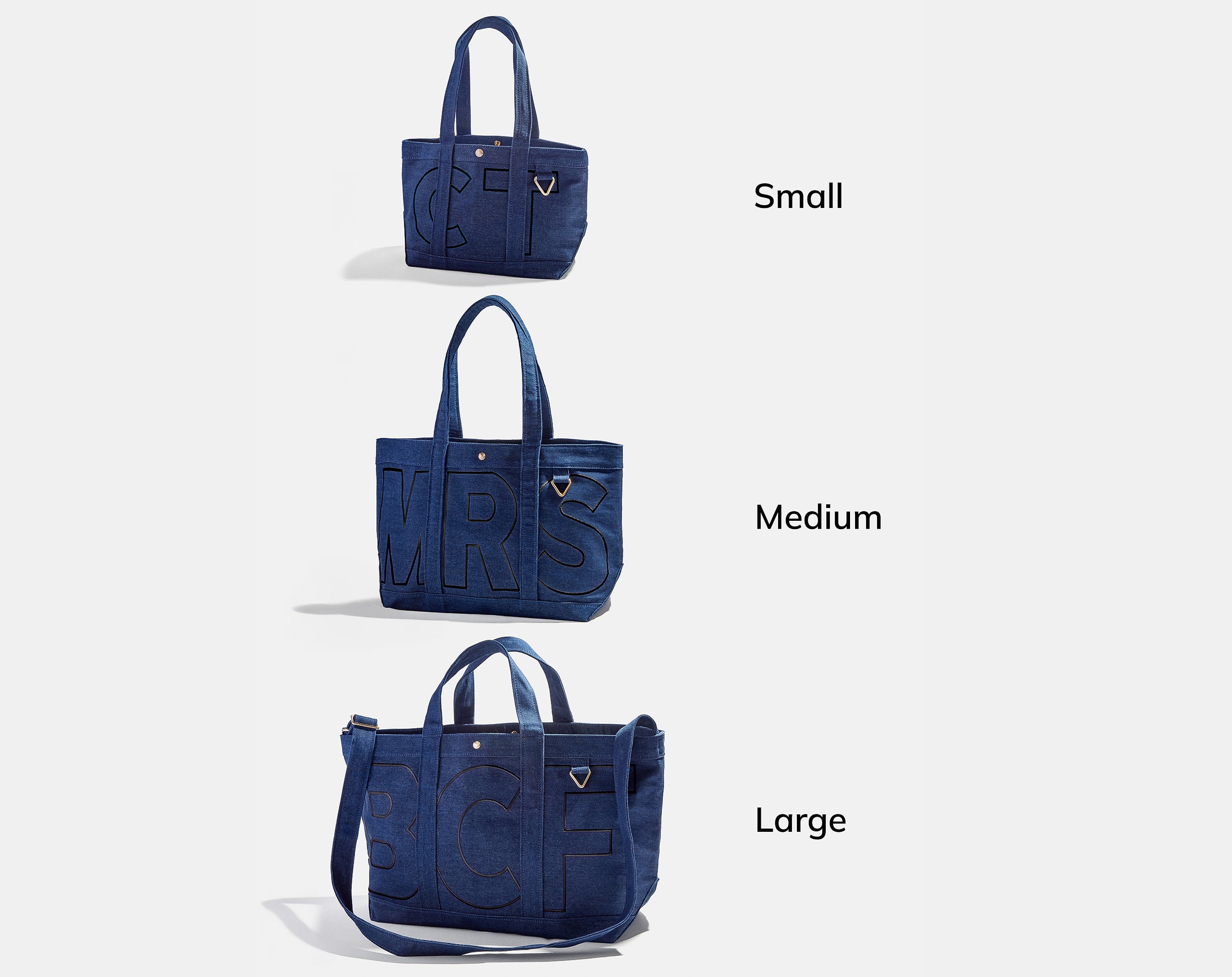 Custom Alpha Tote - Dark Denim – Personalized canvas tote bag with ...