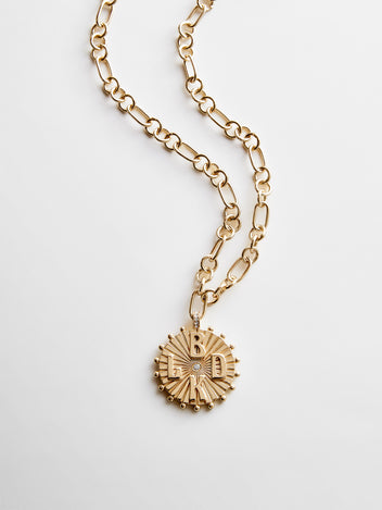 Initial Custom Medallion Necklace - Gold – Personalized pendant on a ...