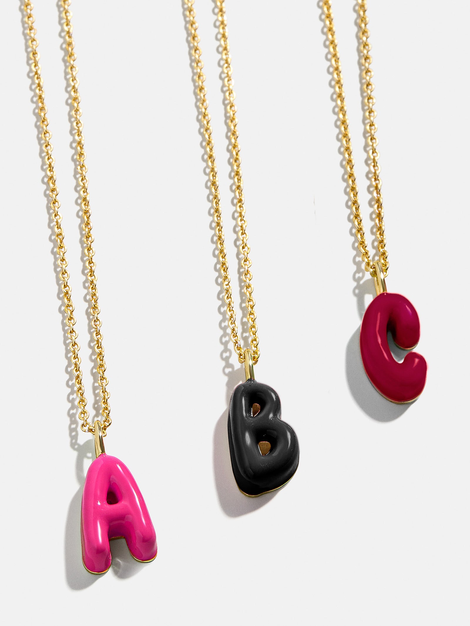 Mini Bubble Initial Necklace - Black – Mini bubble initial necklace ...