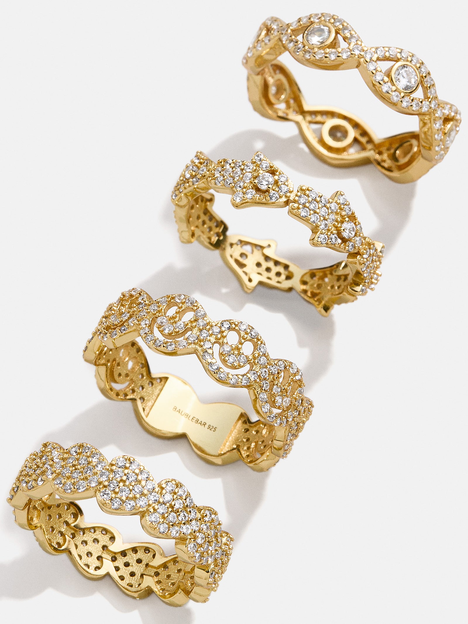 18K Gold Smiley Pavé Ring - Smiley Face – 18K gold plated sterling ...