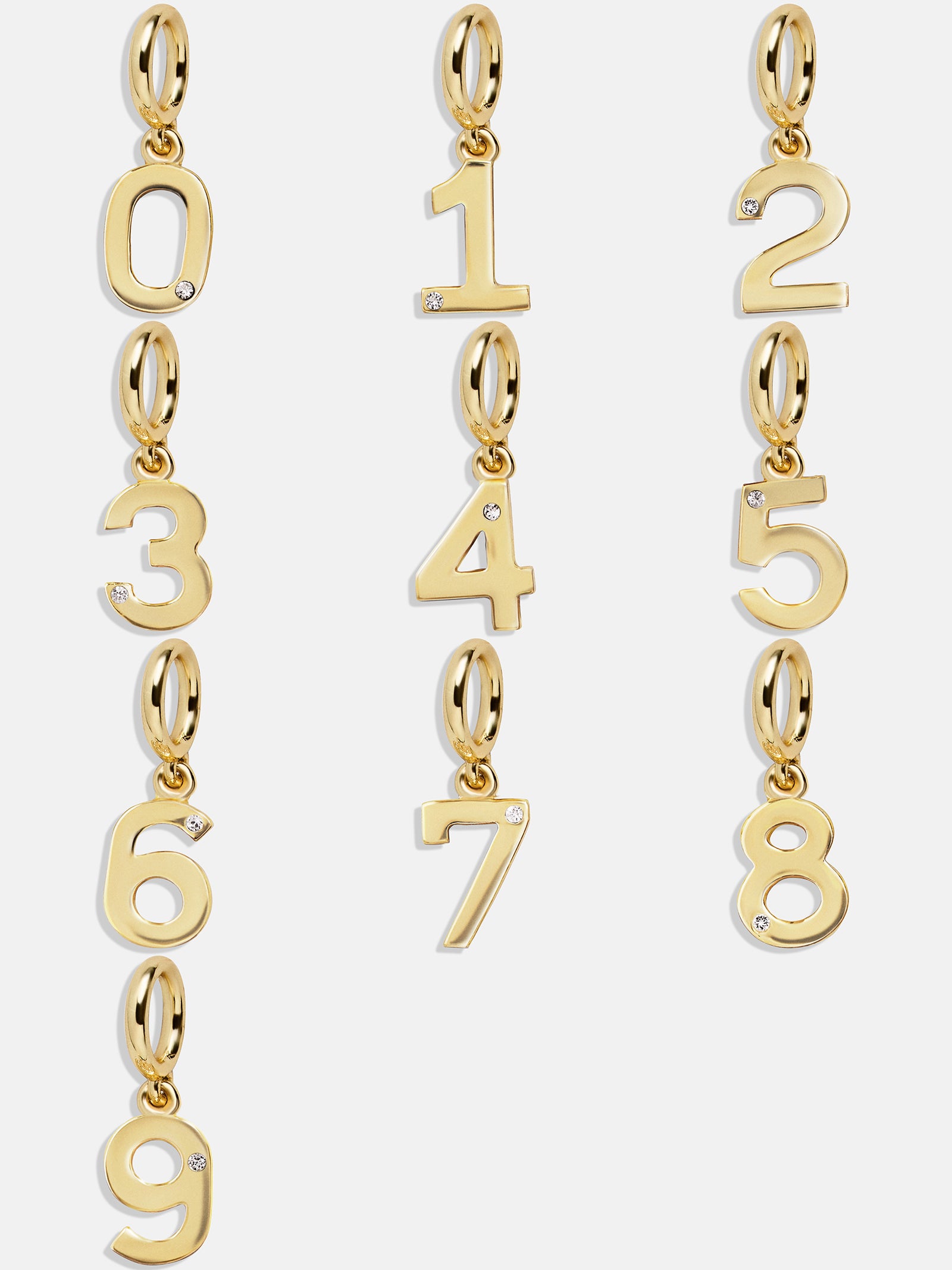 Gold Number Cluster Charm - 3 – Create your own cluster charm necklace ...