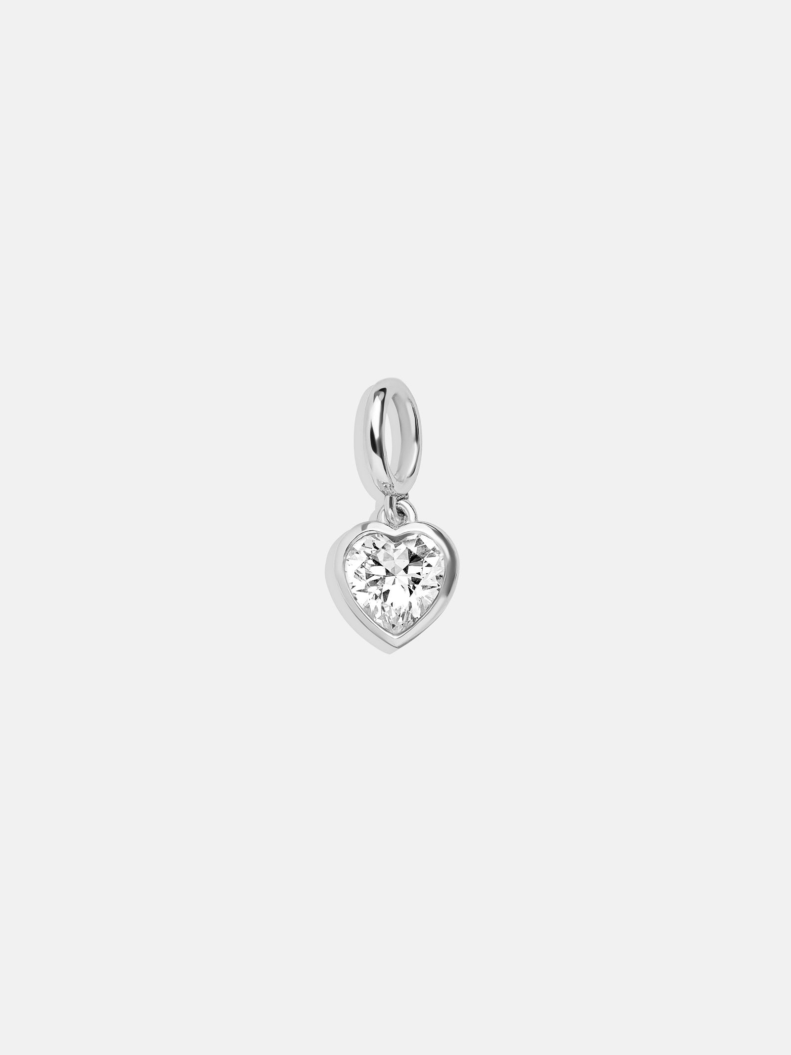 Silver Crystal Heart Cluster Charm - Heart Gem – Create your own charm ...
