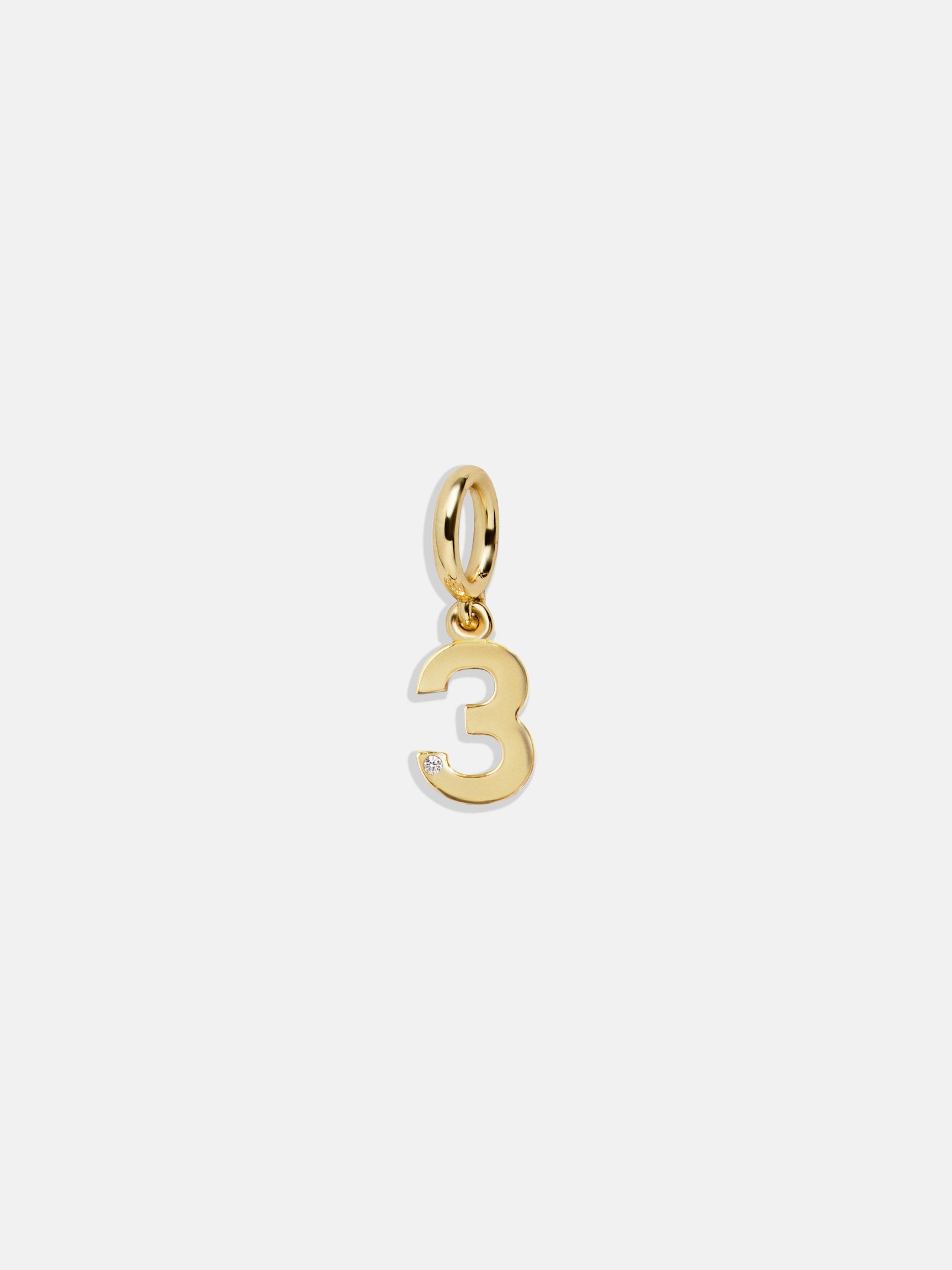 Gold Number Cluster Charm - 3 – Create your own cluster charm necklace ...