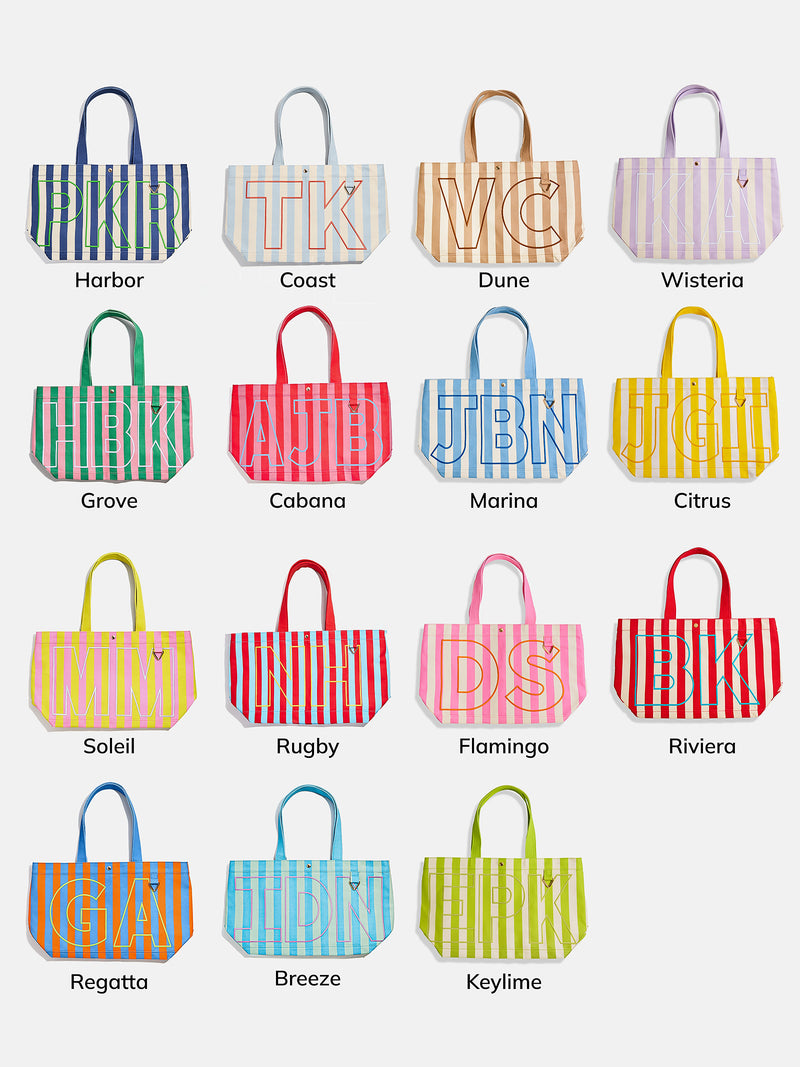 Striped Custom Alpha Tote - Custom Flamingo – Customizable day bag ...