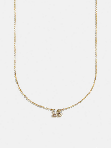 Varsity Gold/Pavé Number Custom Necklace - One Gold Station ...