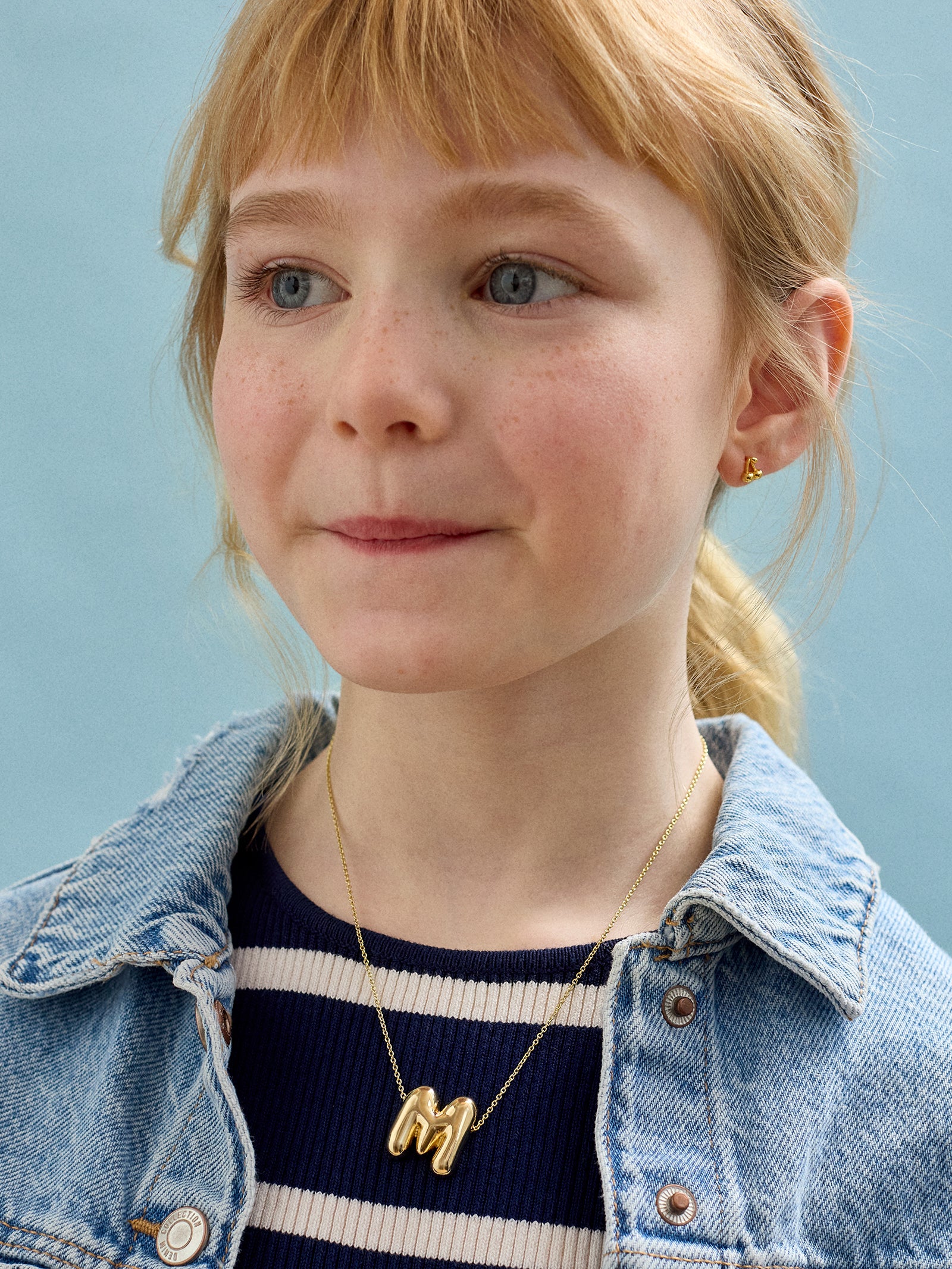 Kids' Bubble Initial Necklace - Gold – Kids' 3D Initial Necklace ...