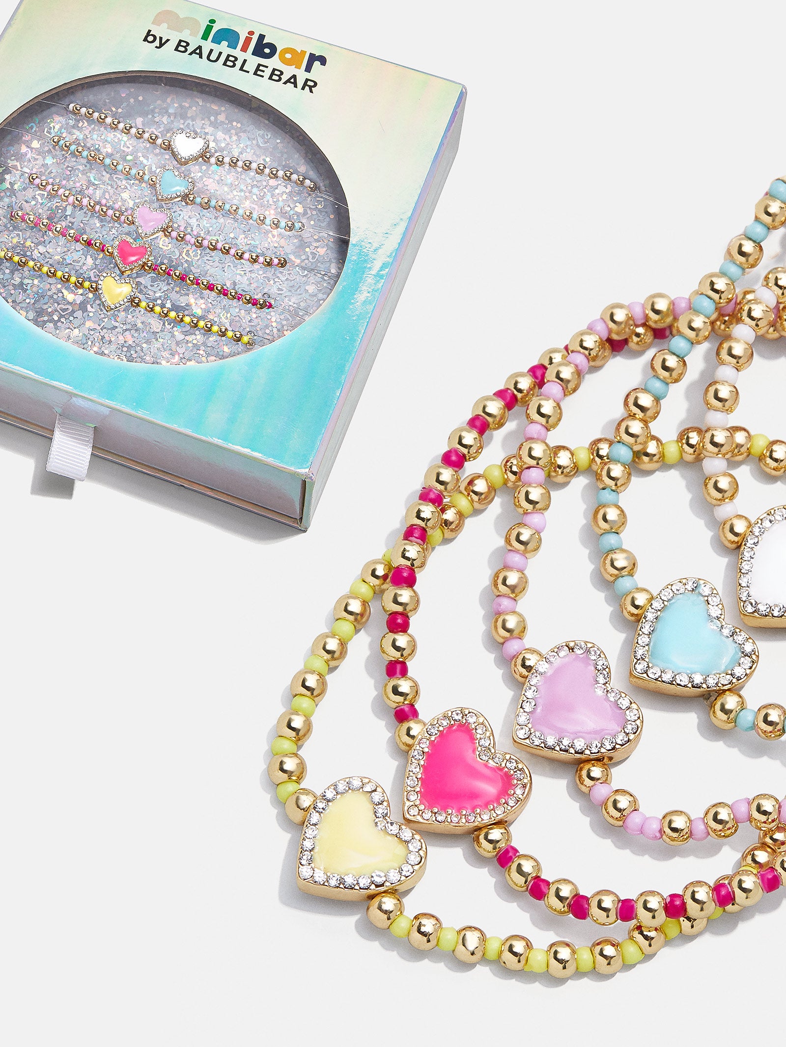 Sweetheart Kids' Pisa Bracelet Set - Pave Hearts – Five gold beaded ...