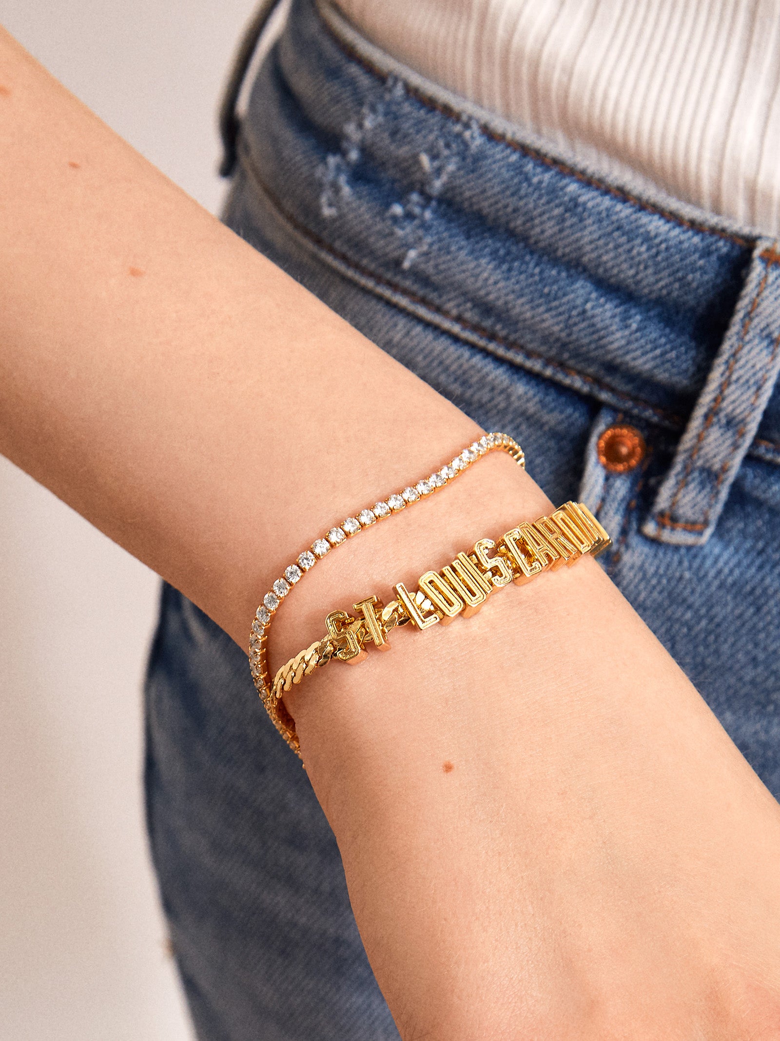 MLB Gold Curb Chain Bracelet - St. Louis Cardinals – MLB chain bracelet ...