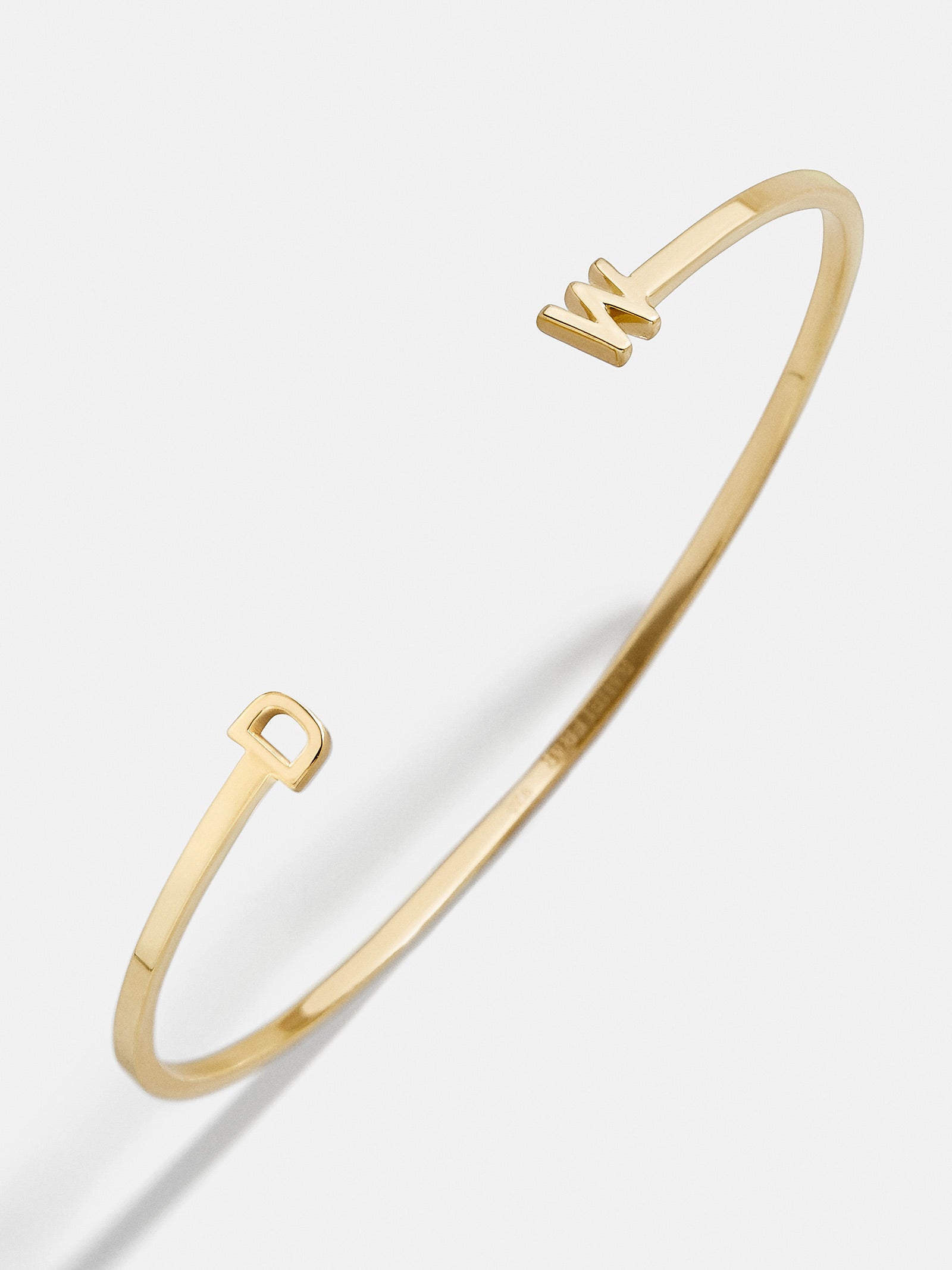 18K Gold Double Initial Custom Cuff Bracelet - Gold – 20% Off 2 ...