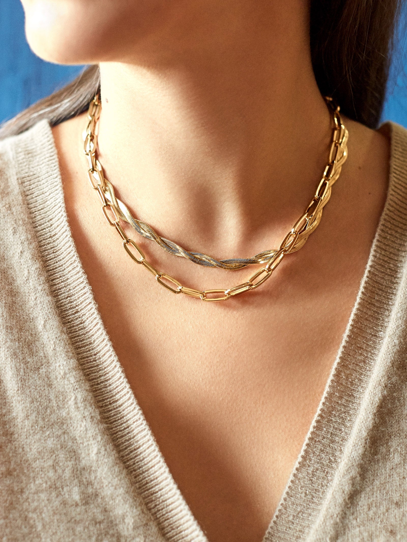 Hera Necklace - Gold – Paperclip chain – BaubleBar