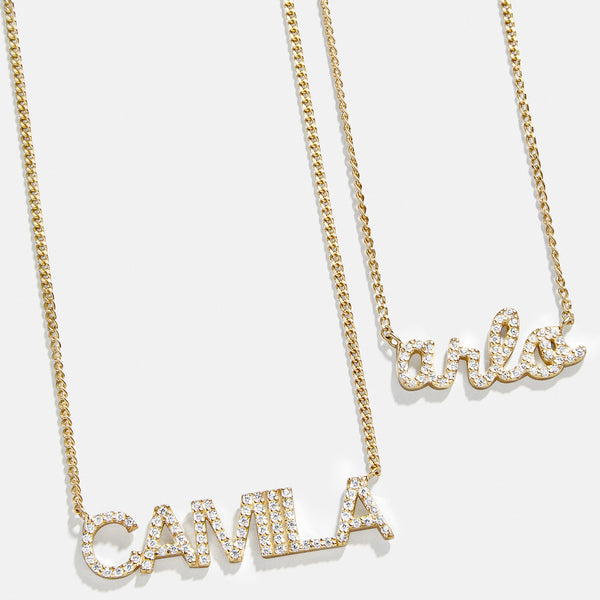 Cz nameplate necklace store