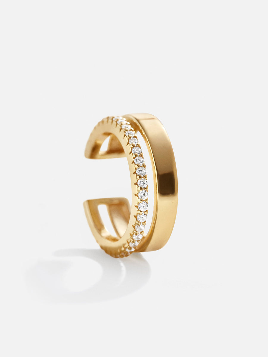 Emely 18K Gold Ear Cuff - Gold – 18K gold plated sterling silver, Cubic Zirconia stones – BaubleBar
